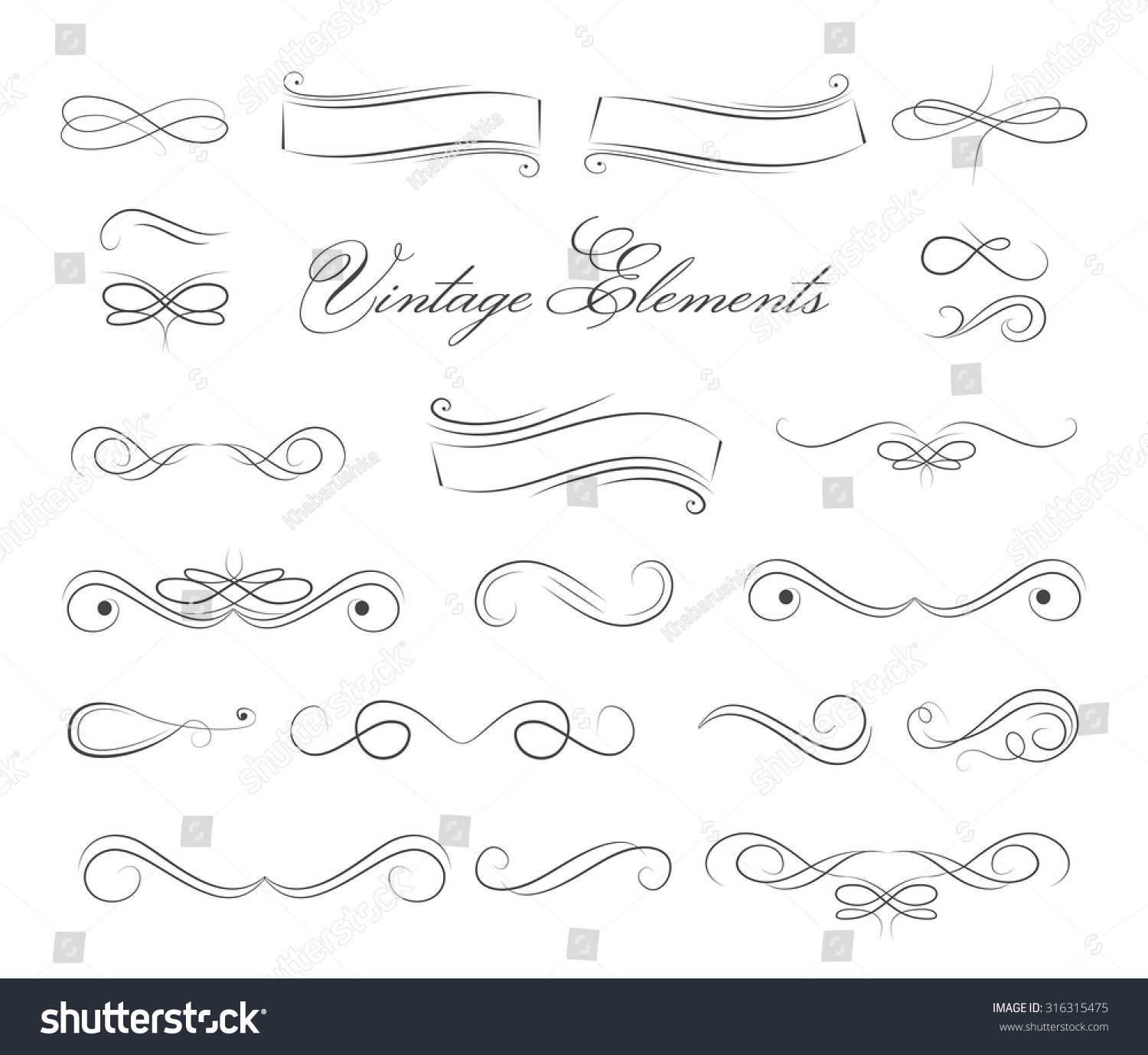 Vintage Elements Page Decoration Ornate Frames Stock Vector (Royalty ...