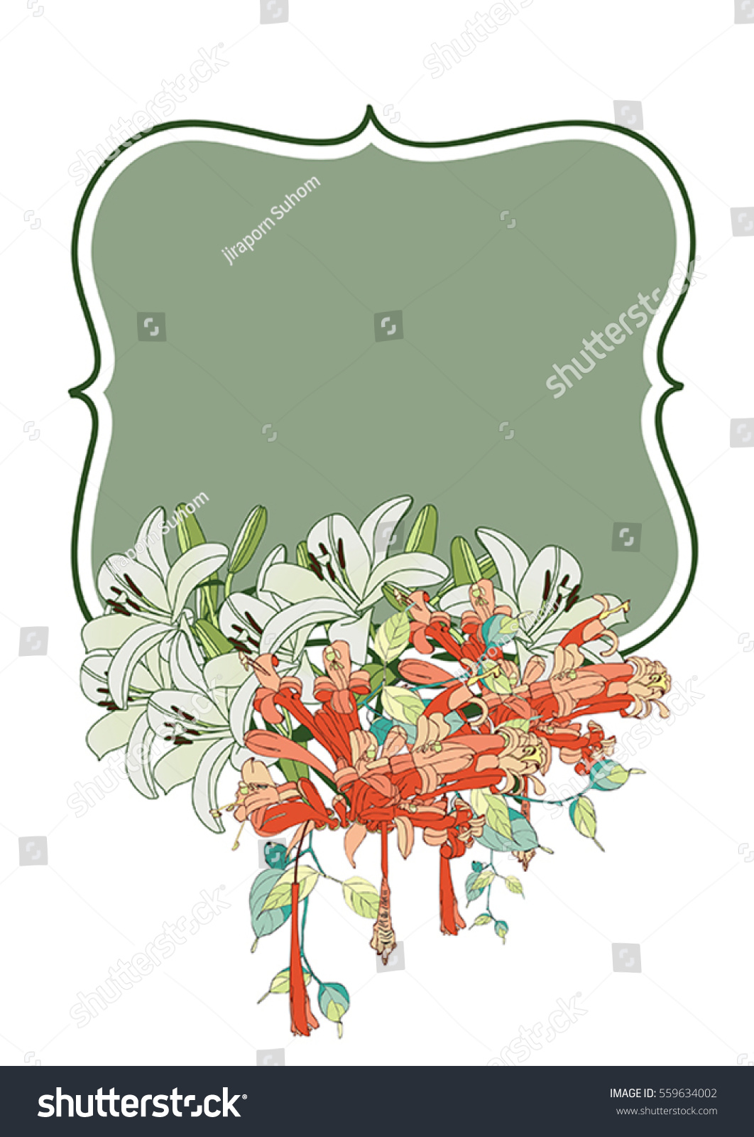 Vintage Flower Frame Stock Vector (Royalty Free) 559634002 | Shutterstock