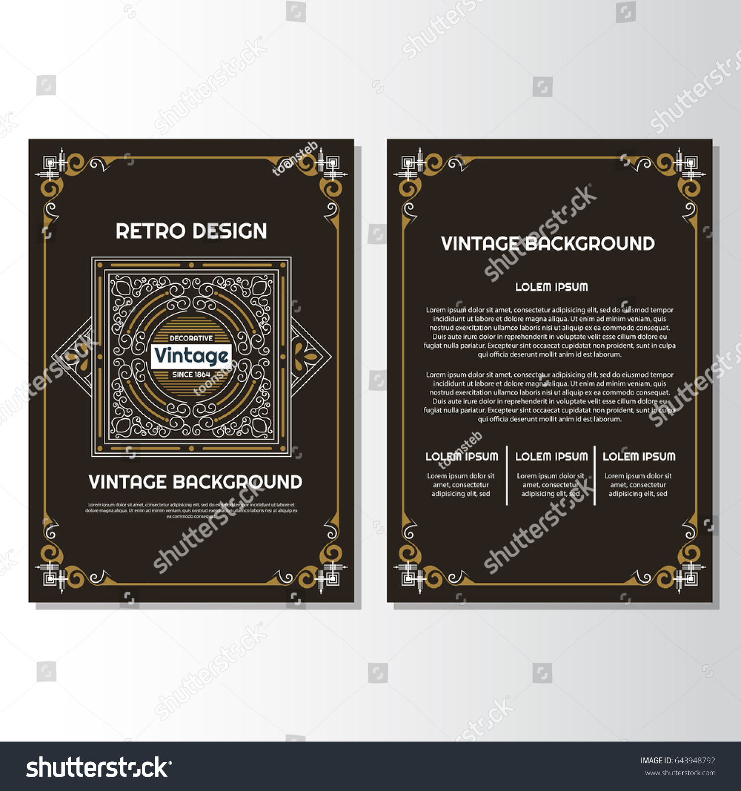 Vintage Flyer Background Design Templatevector Illustration 库存矢量图（免版税 ...