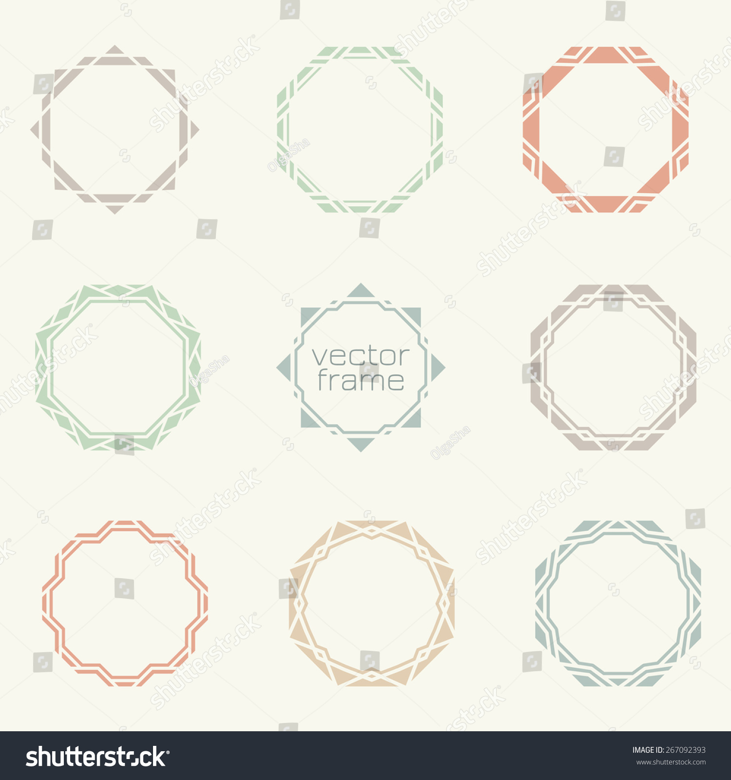 Vintage Frame Simple Geometric Borders Badges Stock Vector (Royalty ...