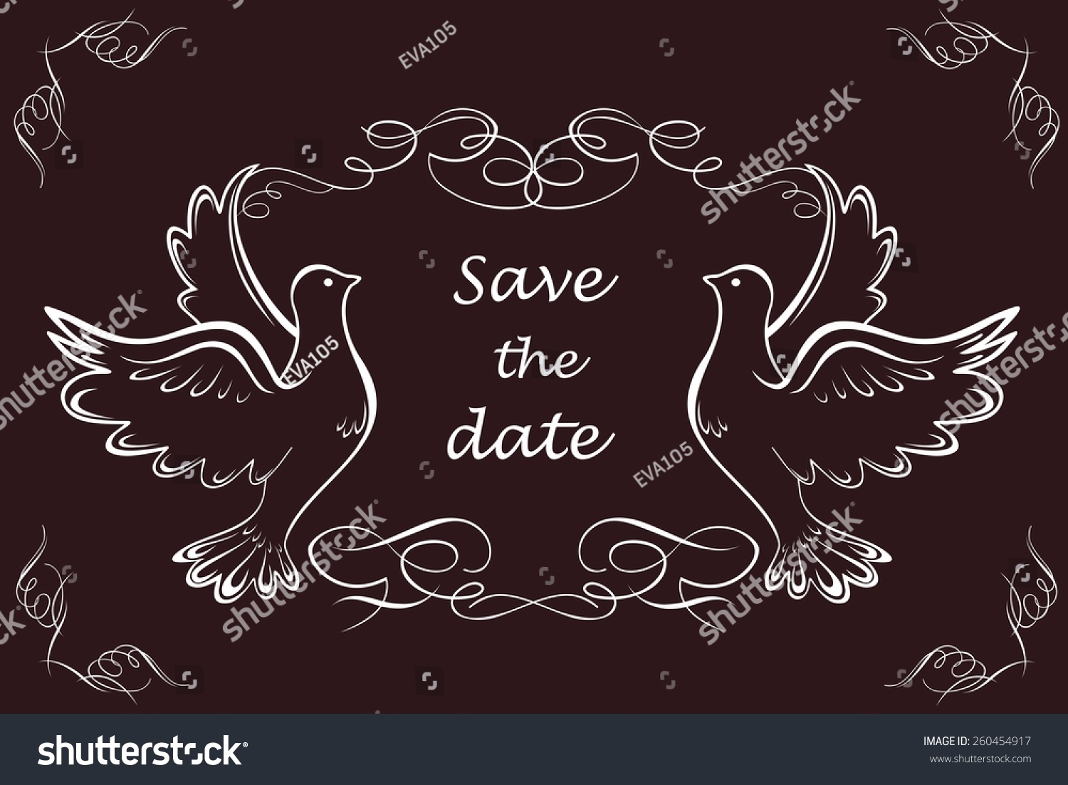 Vintage Frame Doves Stock Vector (Royalty Free) 260454917 | Shutterstock