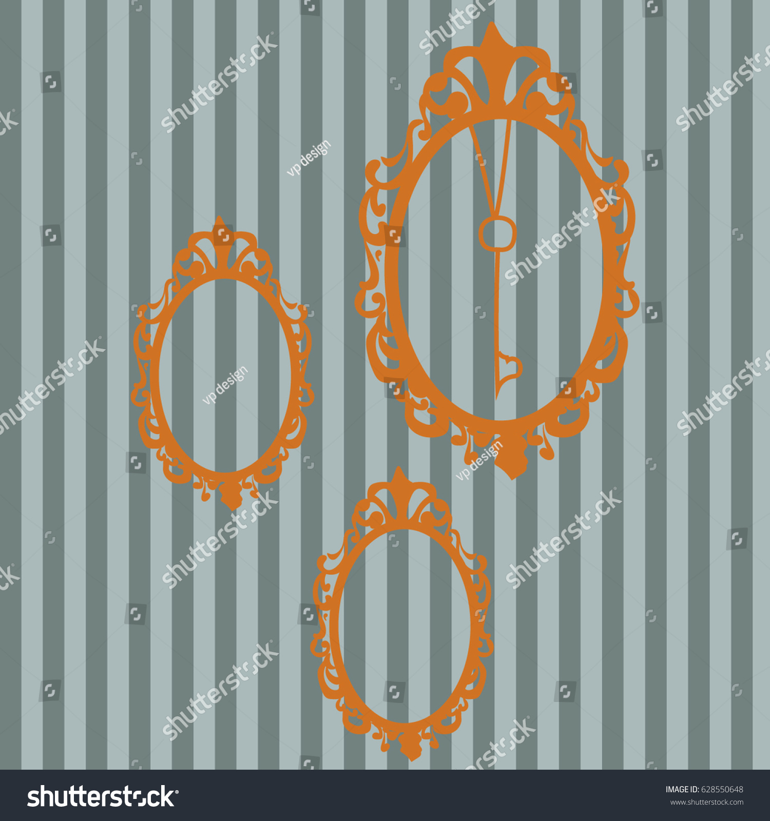 Vintage Frame Stripe Background Stock Vector (Royalty Free) 628550648 ...