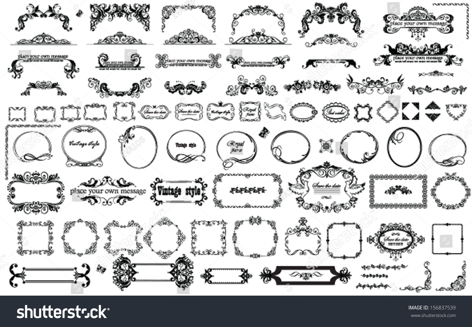 Vintage Frames Heading Design 스톡 벡터(사용료 없음) 156837539 - Shutterstock