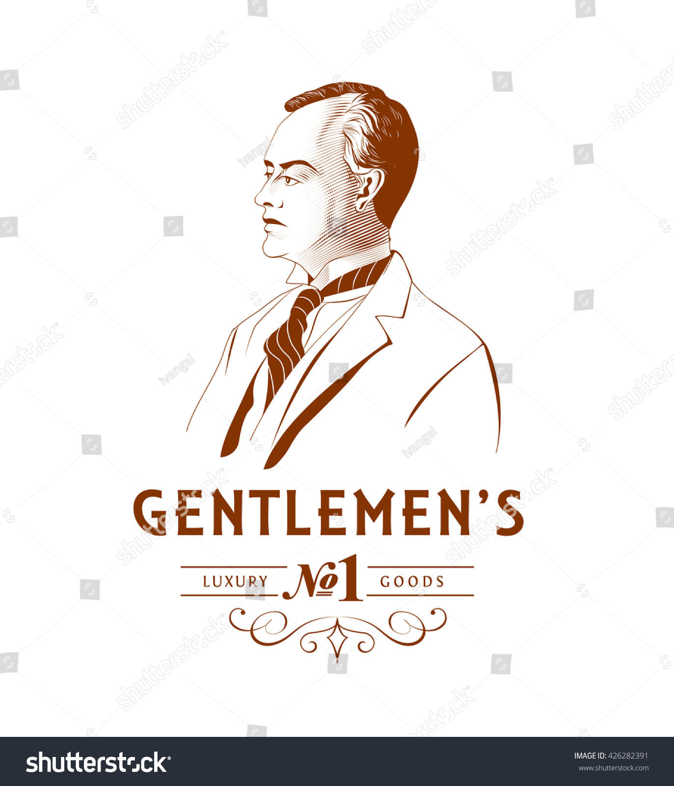 Vintage Gentleman Logo Stock Vector (Royalty Free) 426282391