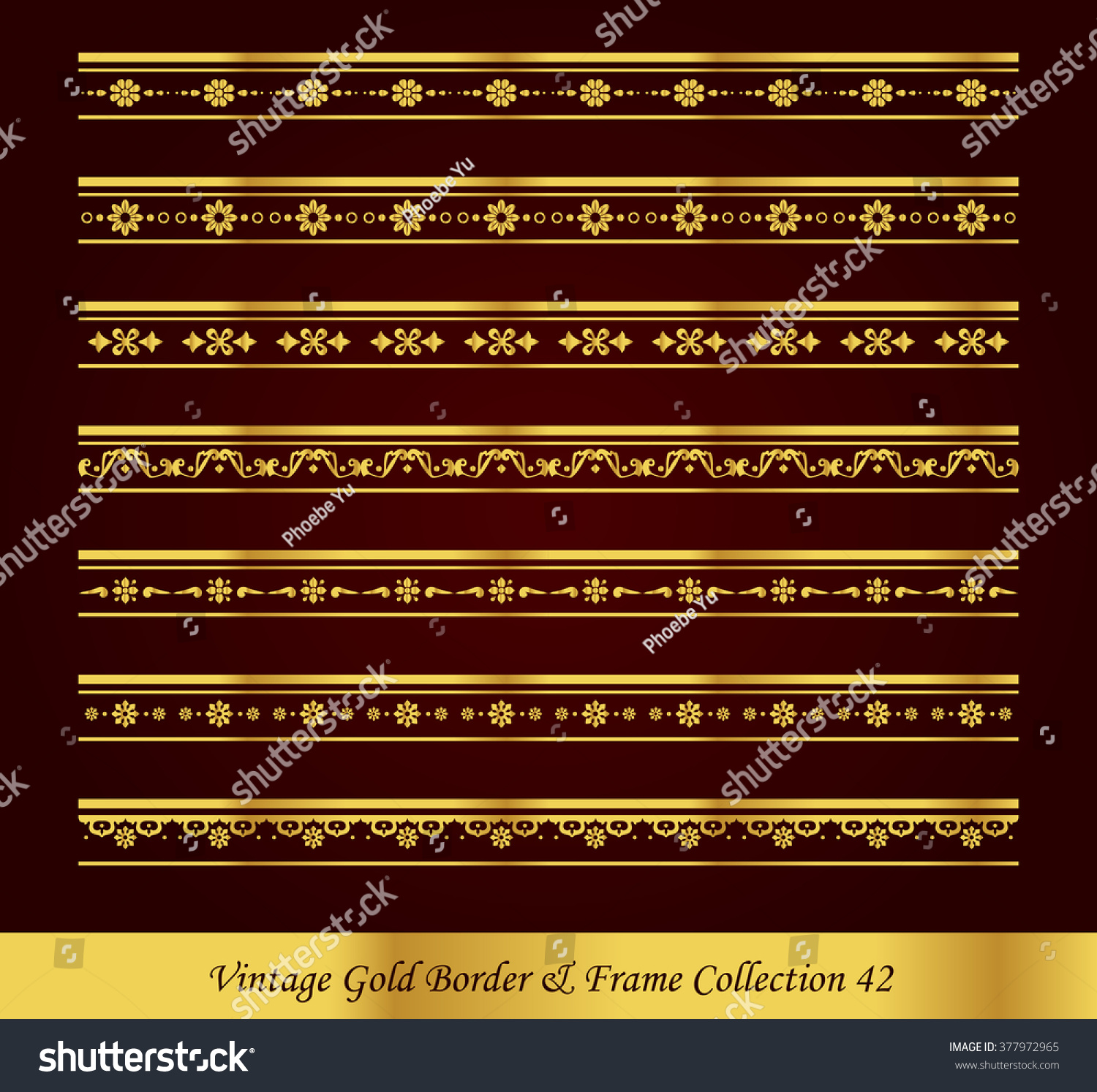 Vintage Gold Border Frame Vector Collection Stock Vector (Royalty Free ...
