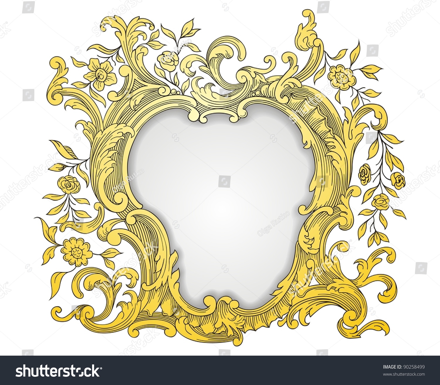 Vintage Golden Frame Vector Stock Vector (Royalty Free) 90258499