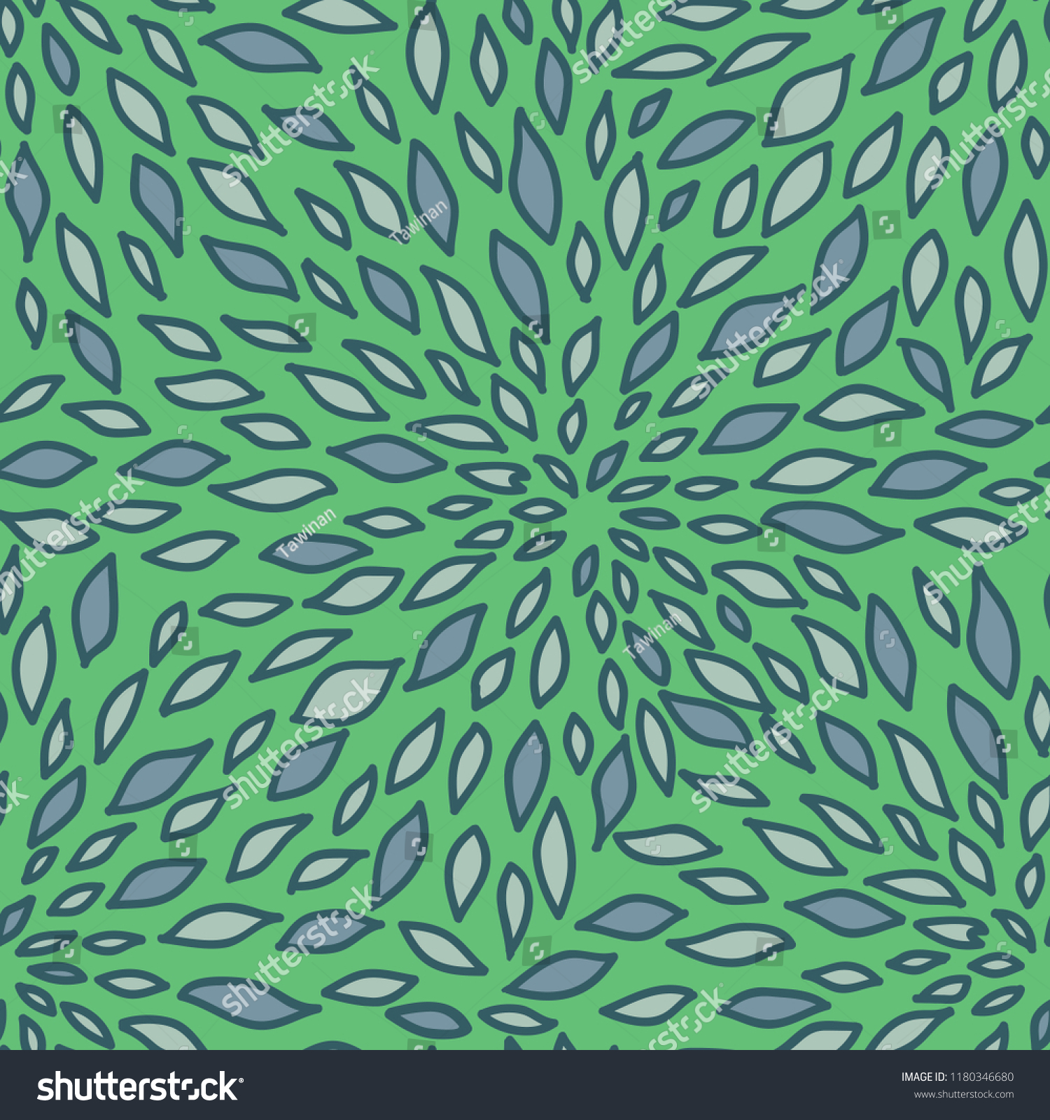 Vintage Green Leaf Texture Seamless Pattern Stock Vector (Royalty Free ...