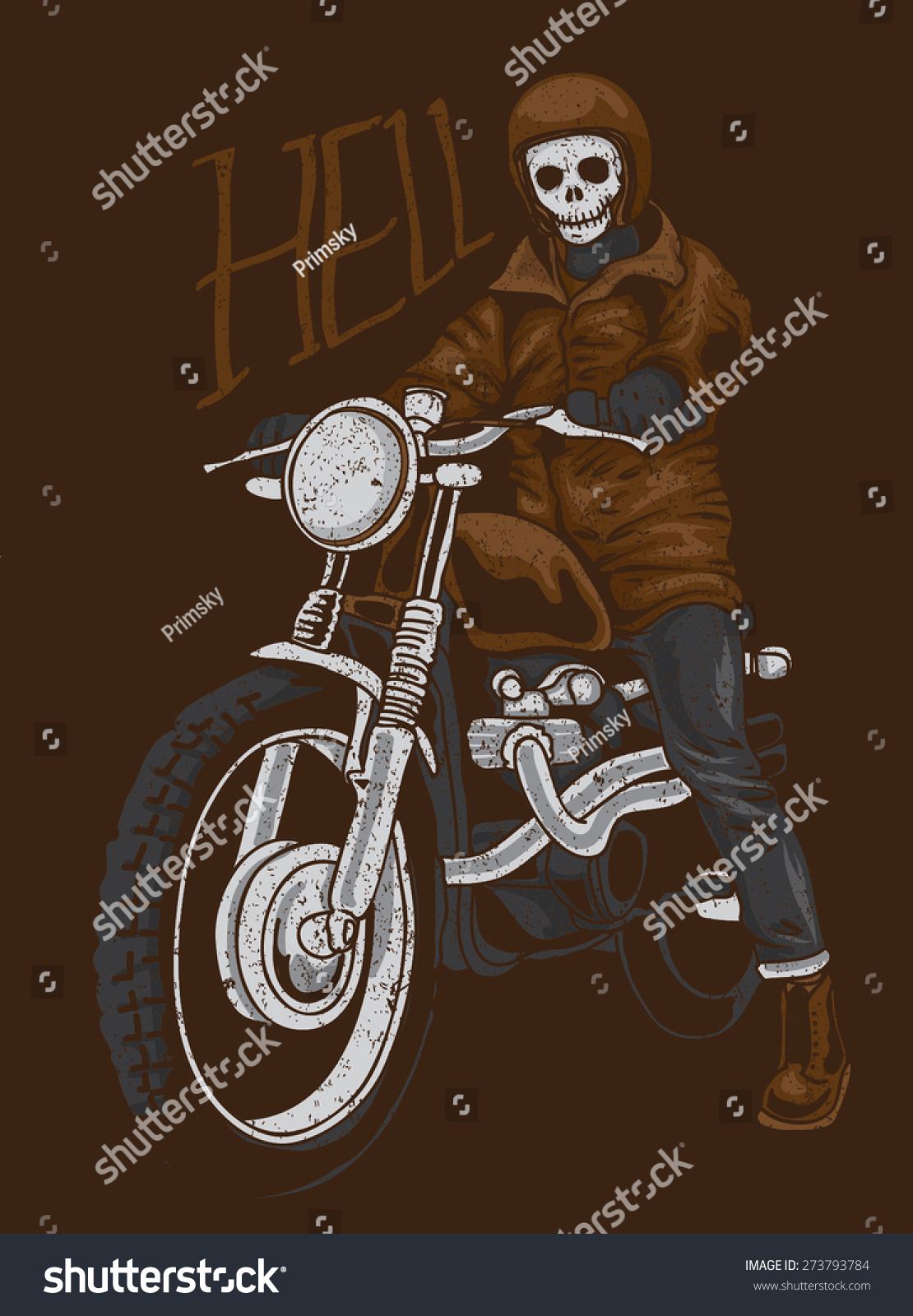 Vintage Hell Rider Vector Illustration Stock Vector (Royalty Free ...