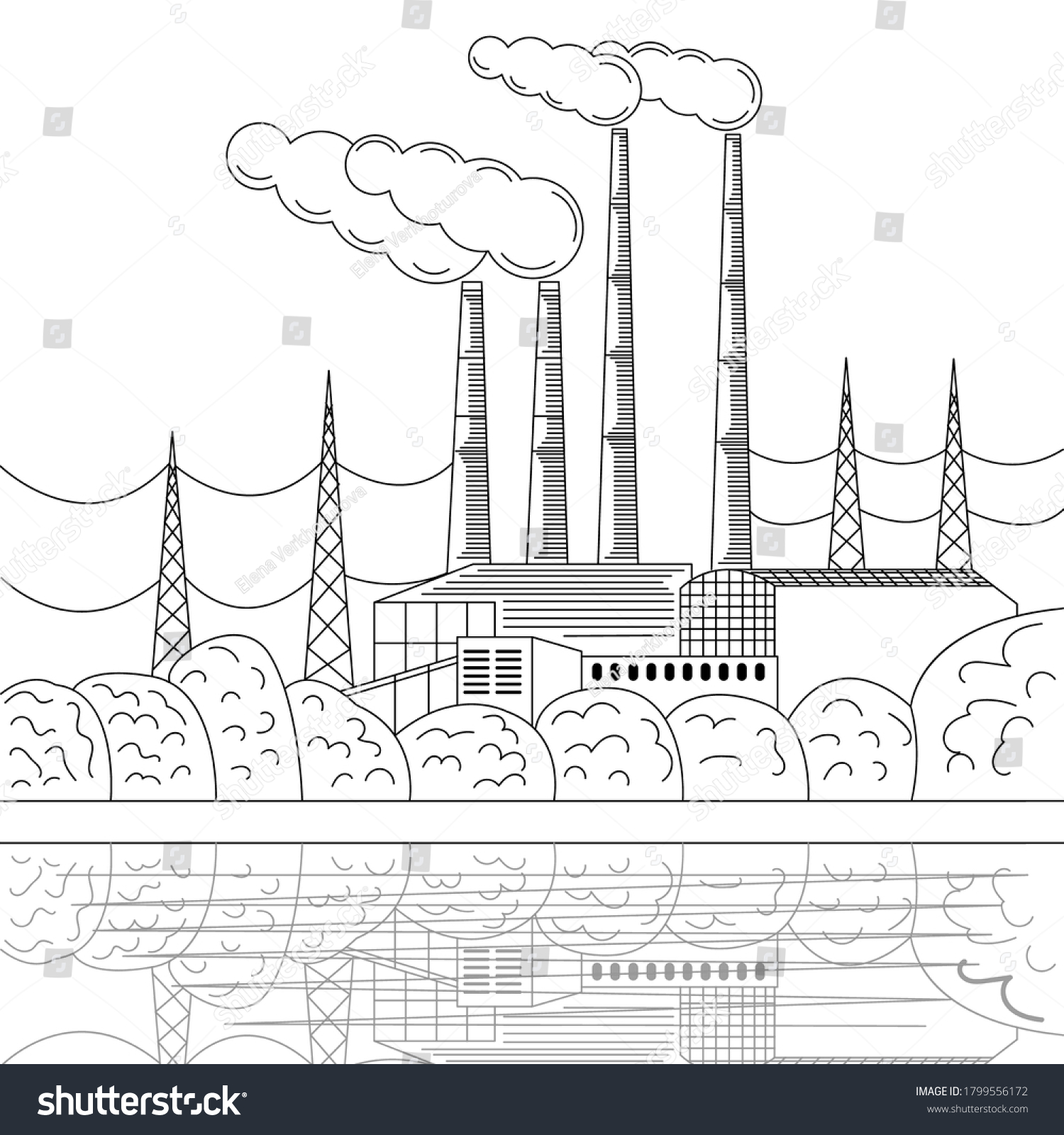 Vintage Industrial Landscape Engraving Style Great Stock Vector ... Vintage Industrial Landscape Engraving Style Great Stock Vector ...