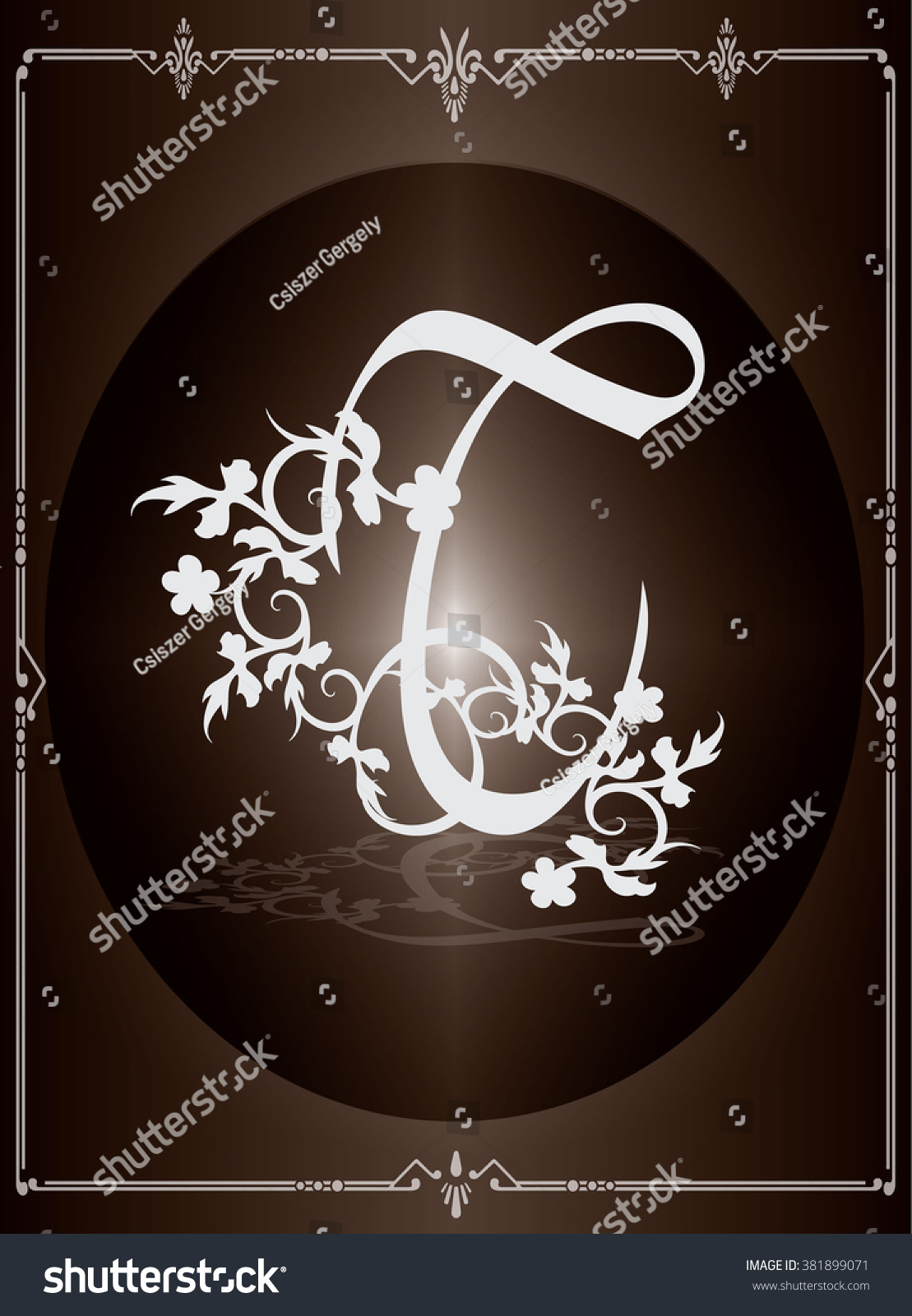 Vintage Initials Letter T Stock Vector (Royalty Free) 381899071 ...