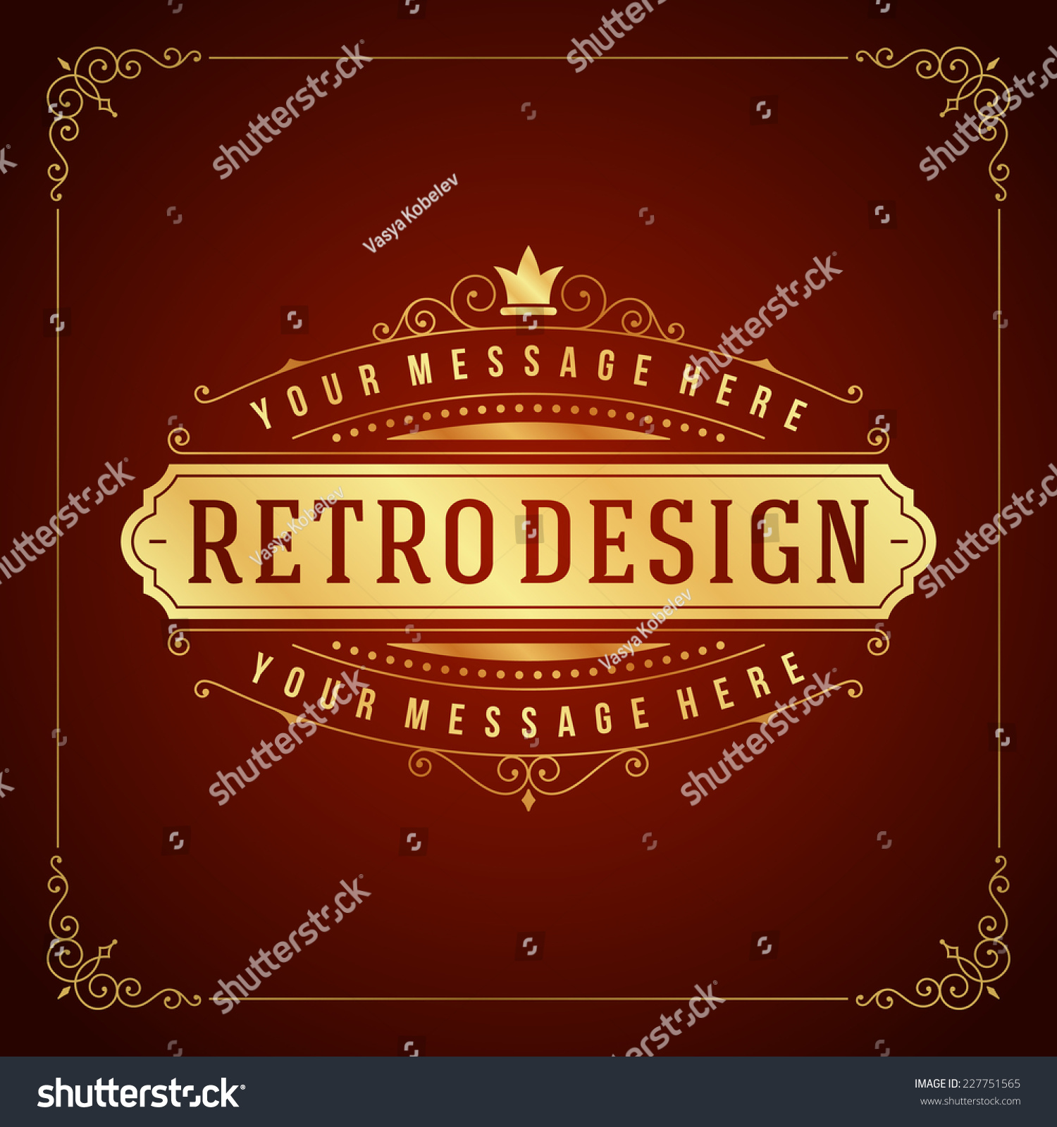 빈티지 레이블 템플릿 장식 장식 및 스톡 벡터로열티 프리 227751565 Shutterstock