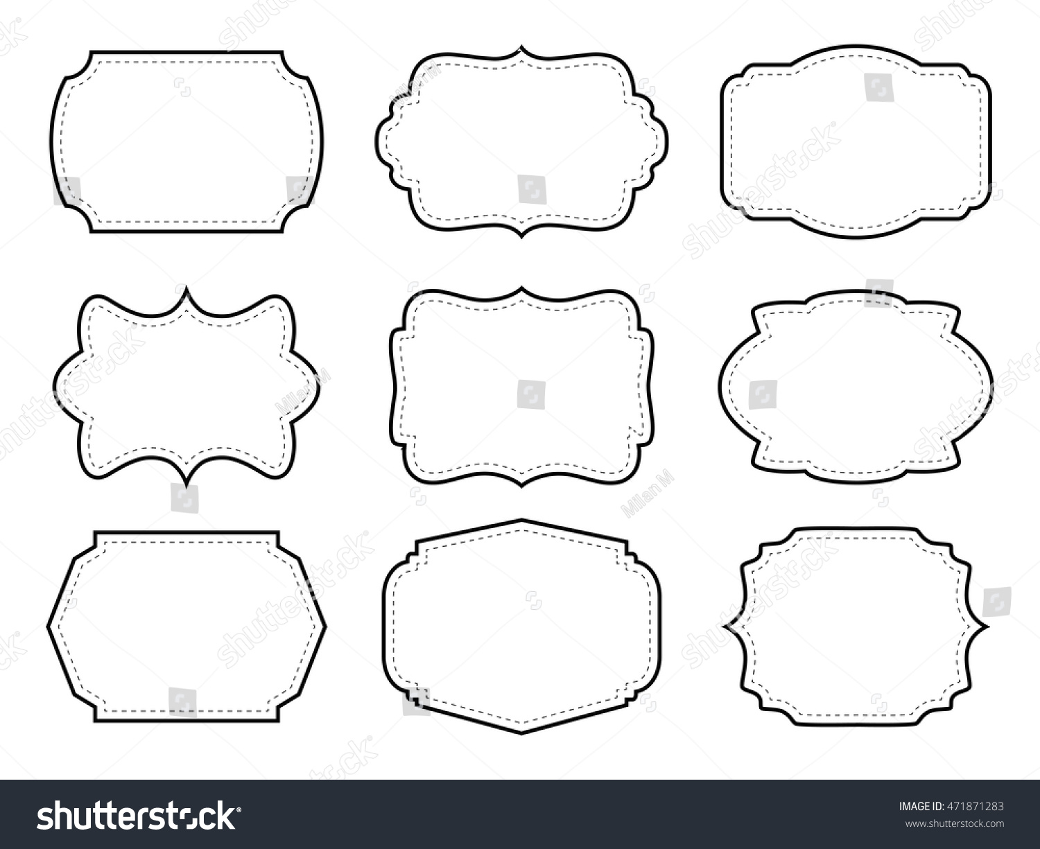 Vintage Labels Decorative Frames Vector Illustration Stock Vector ...