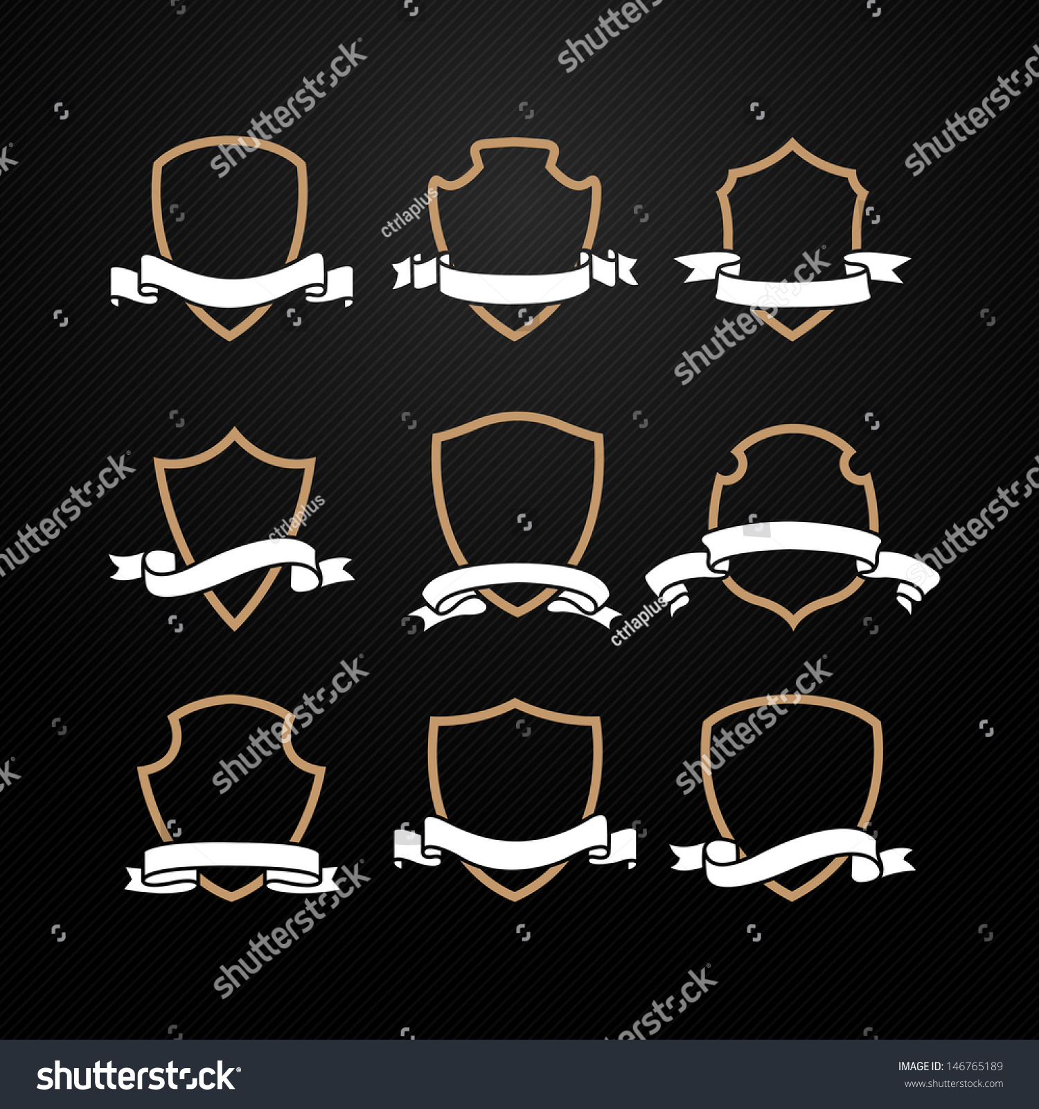 Vintage Labels Set Retro Shield Vector: vector de stock (libre de ...