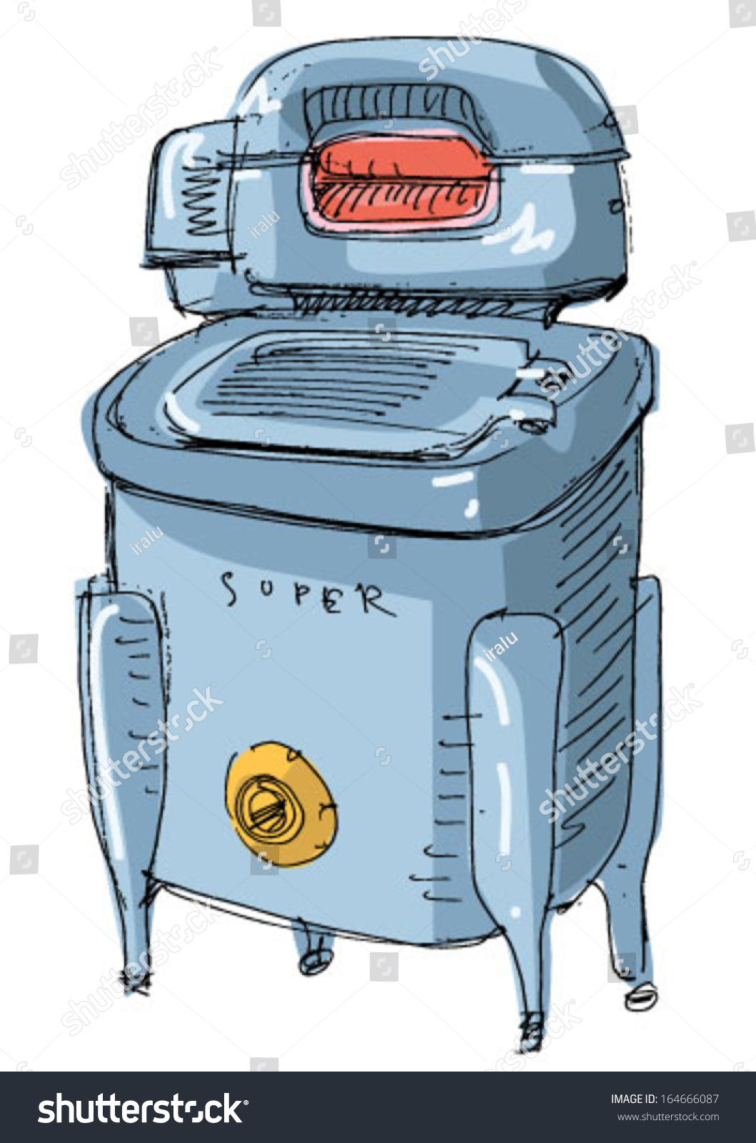 Vintage Laundry Machine Cartoon Stock Vector (Royalty Free) 164666087