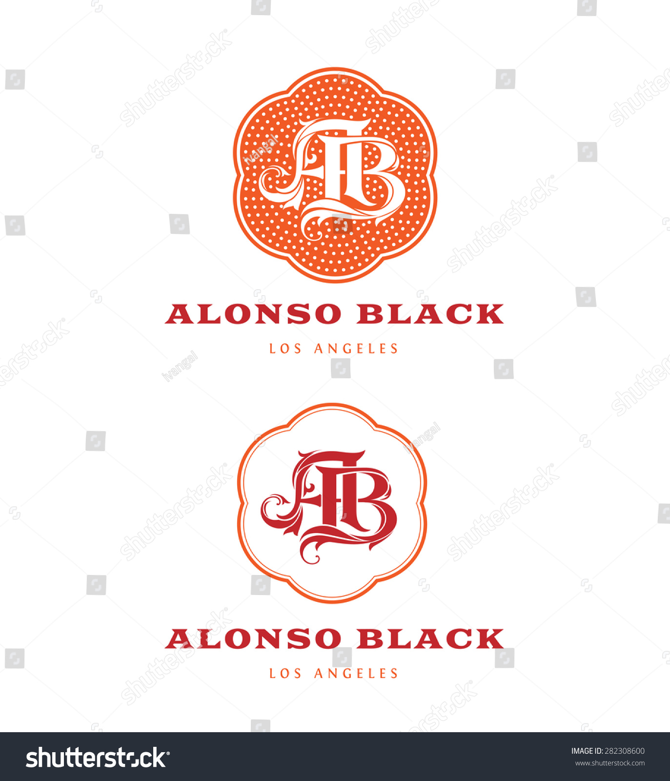Vintage Logos Based On Ab Monogram Stock Vector (Royalty Free) 282308600