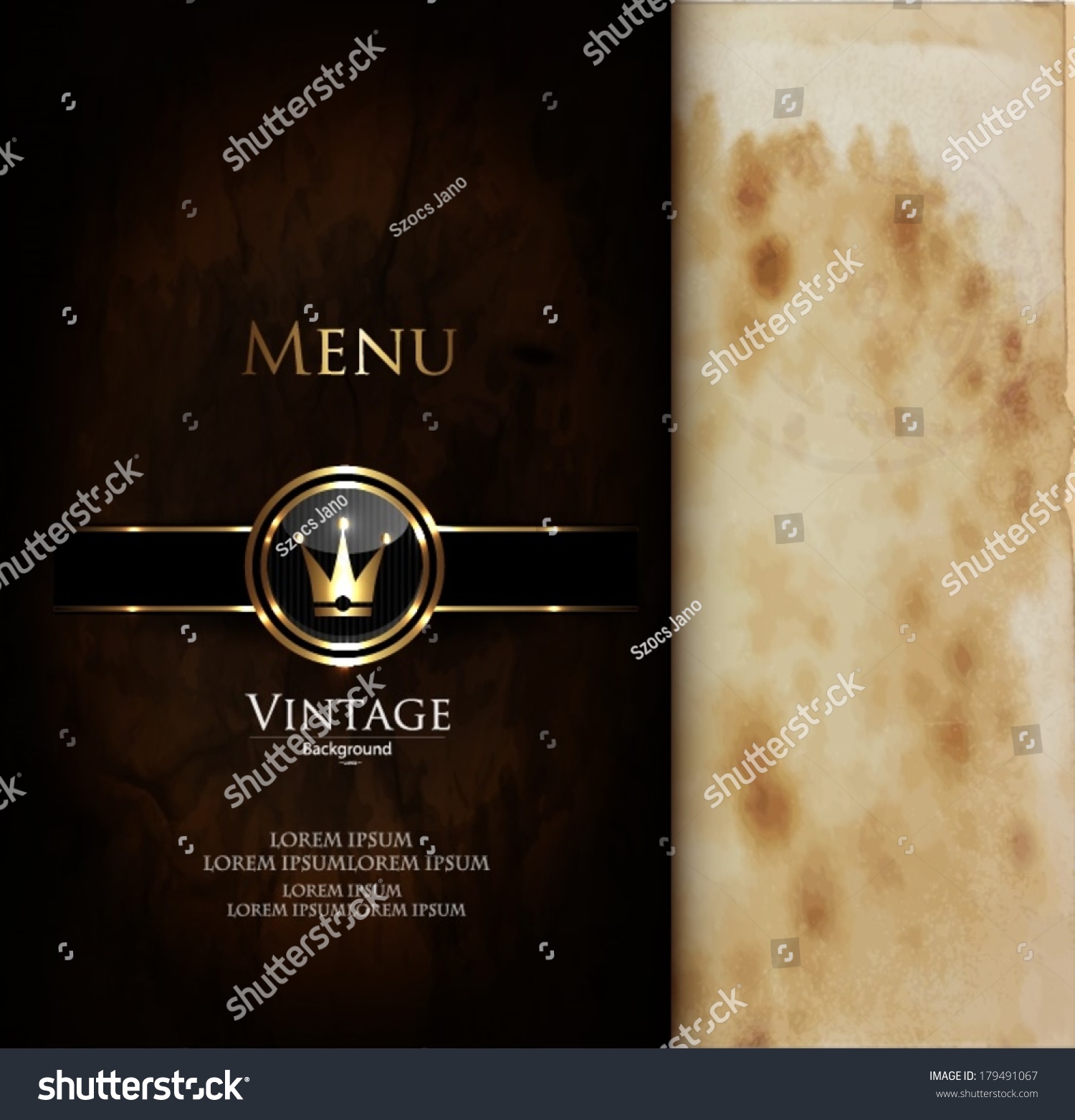 Vintage Menu Design Stock Vector (Royalty Free) 179491067 | Shutterstock