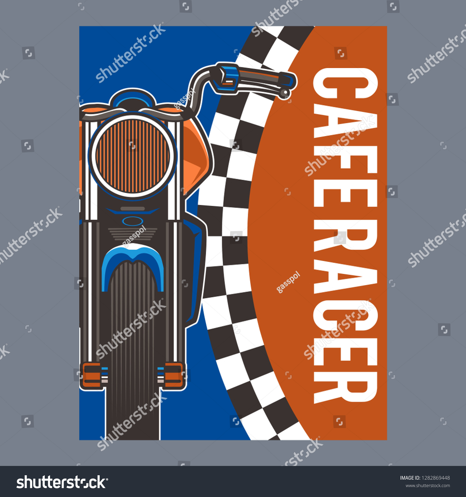 Vintage Motorcycle Poster Vector Stock Vector (Royalty Free) 1282869448 ...