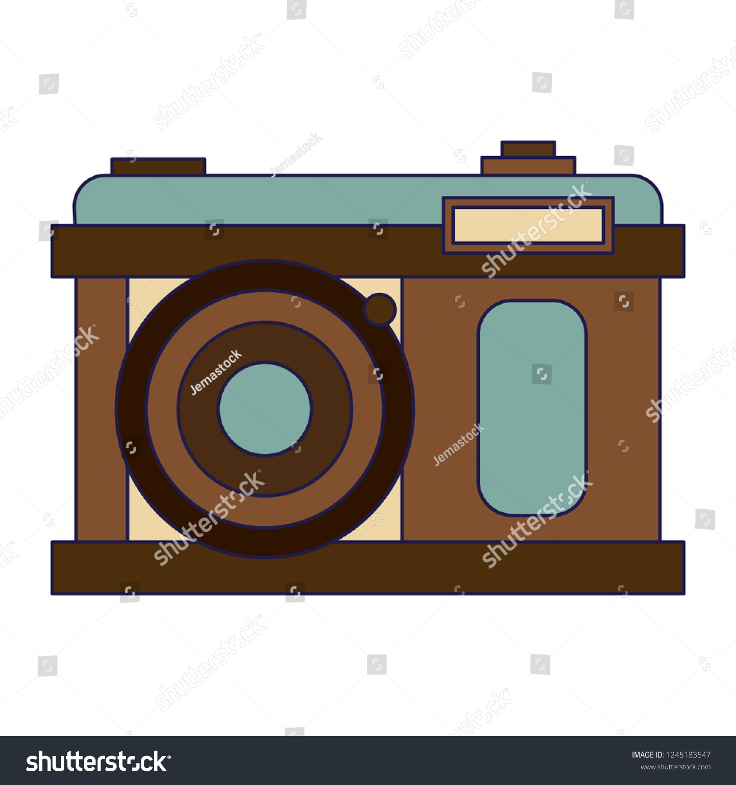 Vintage Old Camera Stock Vector (Royalty Free) 1245183547 | Shutterstock
