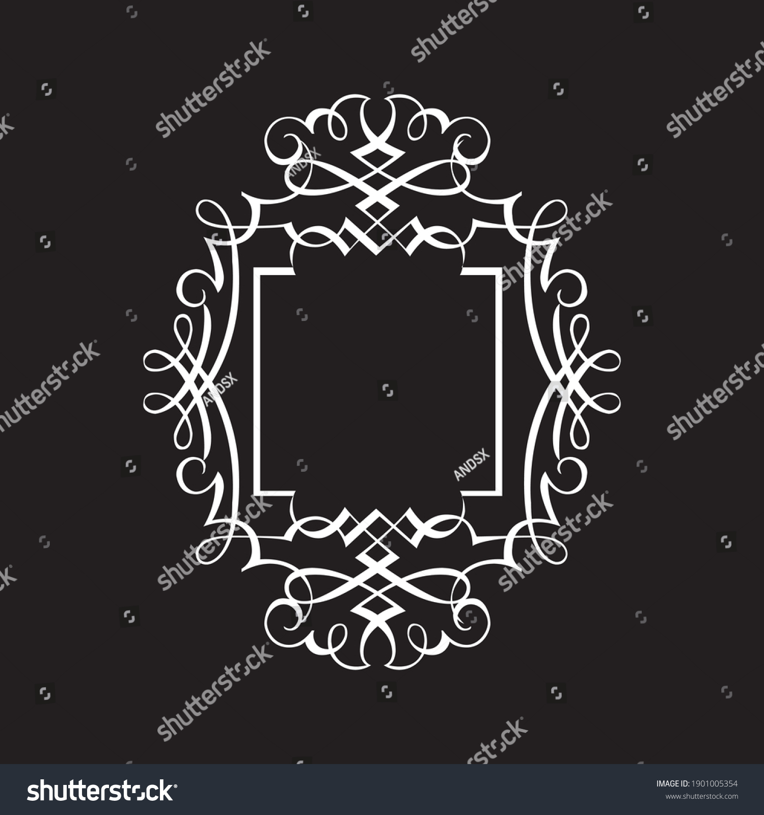 Vintage Calligraphy Frame Vector Design Stock Vector (Royalty Free ...