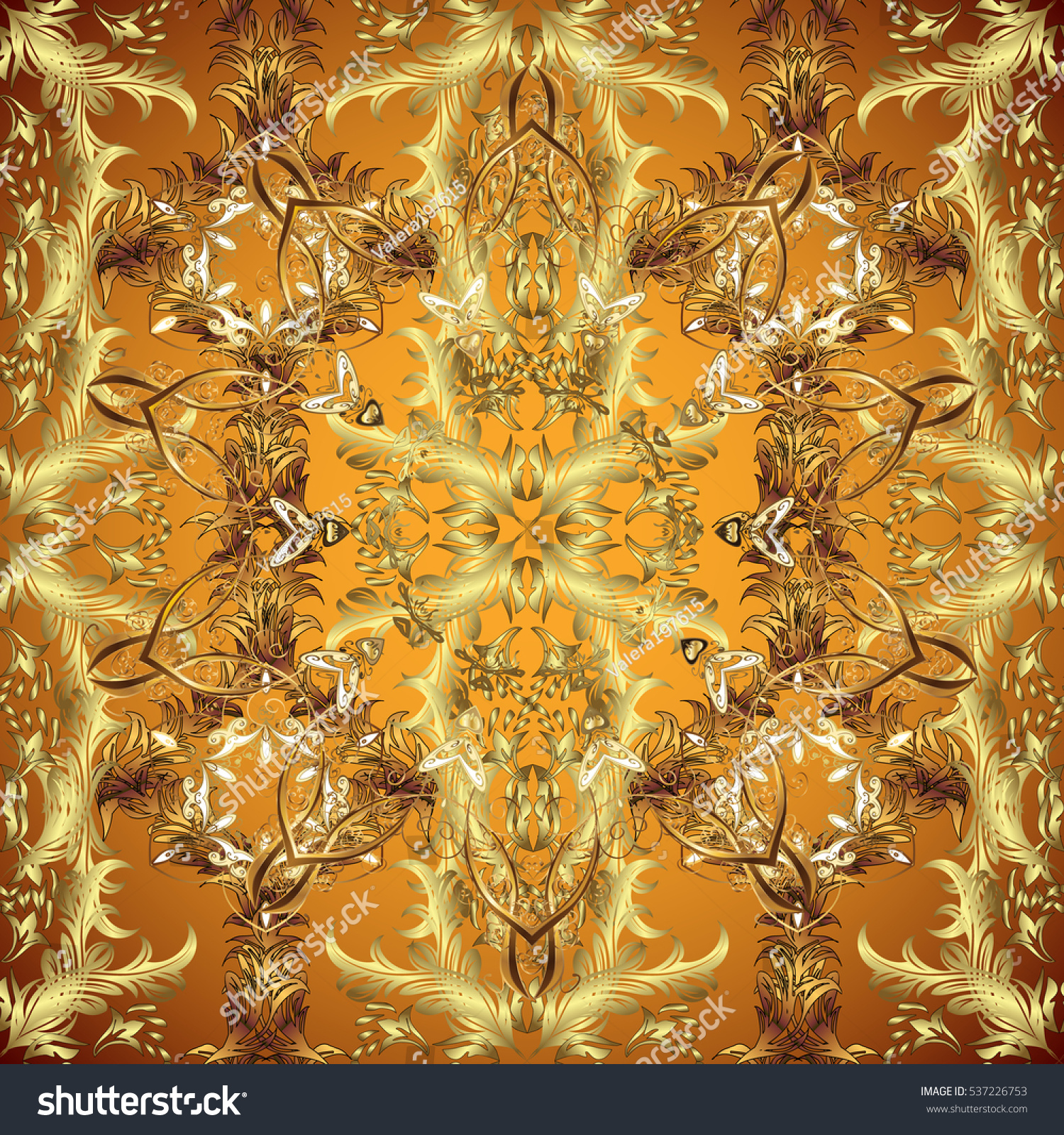 Vintage Orange Gold Background Vector Illustration Stock Vector ...
