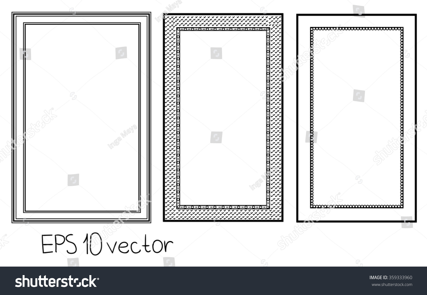 Vintage Page Vector Rectangular Border Frame 스톡 벡터(로열티 프리) 359333960 ...