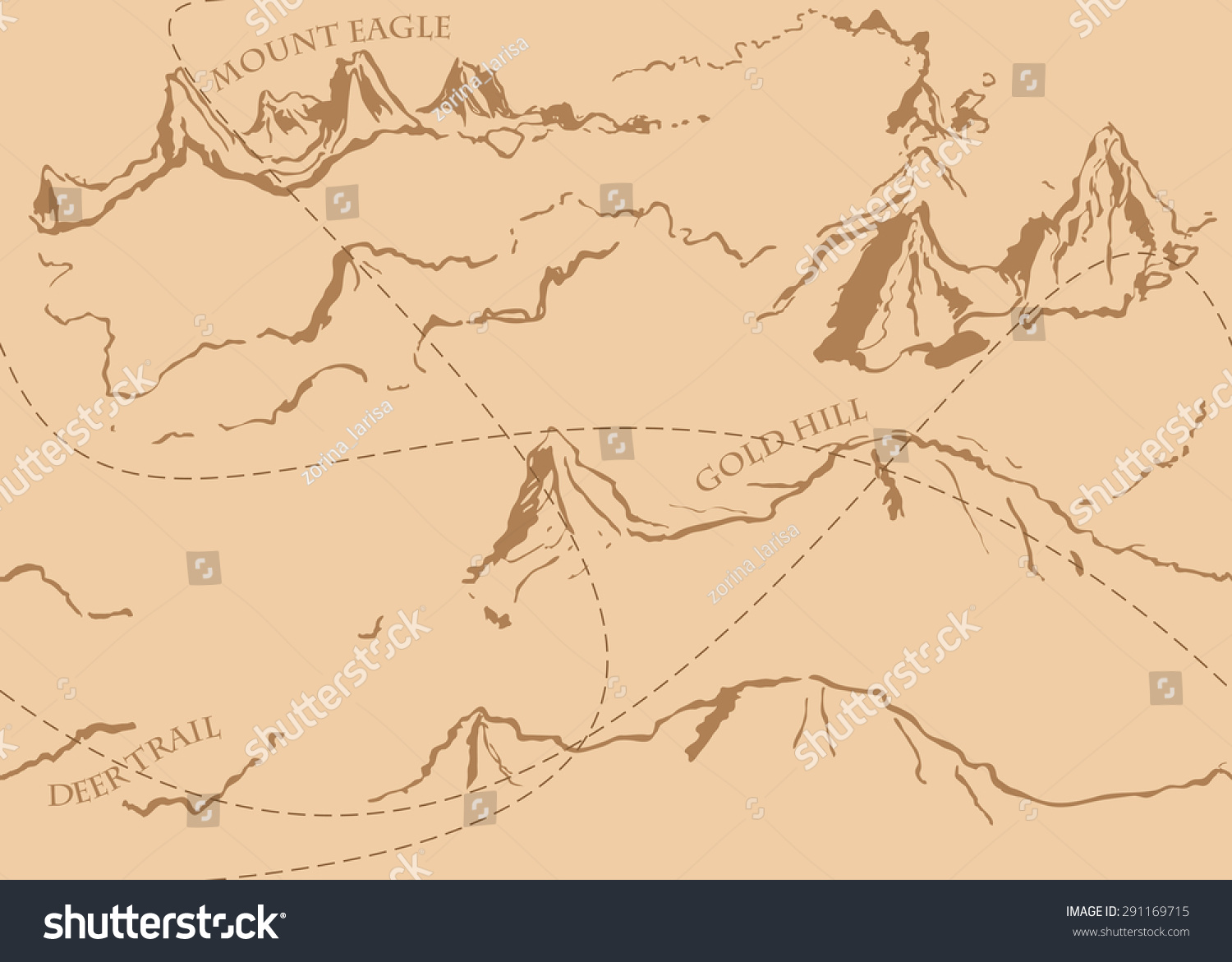 Vintage Pattern Historic Fable Map Seamless Stock Vector (Royalty Free ...