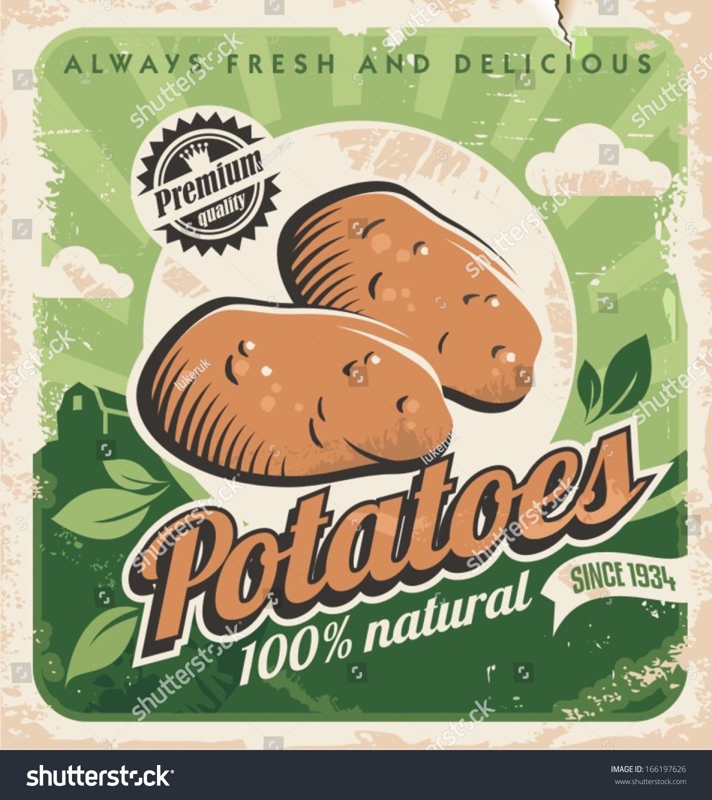 Vintage Poster Template Potato Farm Retro Stock Vector (Royalty Free ... Vintage Poster Template Potato Farm Retro Stock Vector (Royalty Free ...