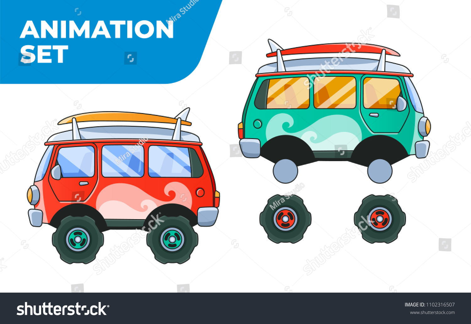 Vintage Red Bus Side View Layered Stock Vector (Royalty Free ...