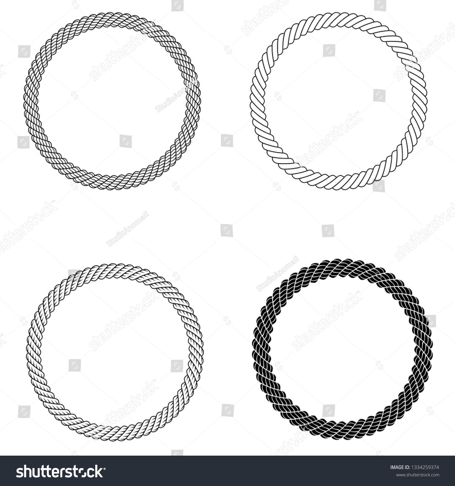Vintage Rope Border Frame Vector: vector de stock (libre de regalías ...