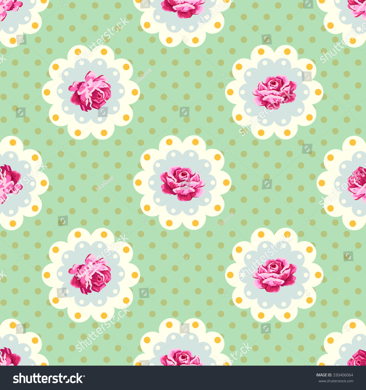 Vintage Rose Pattern Shabby Chic Background: vector de stock (libre de ...