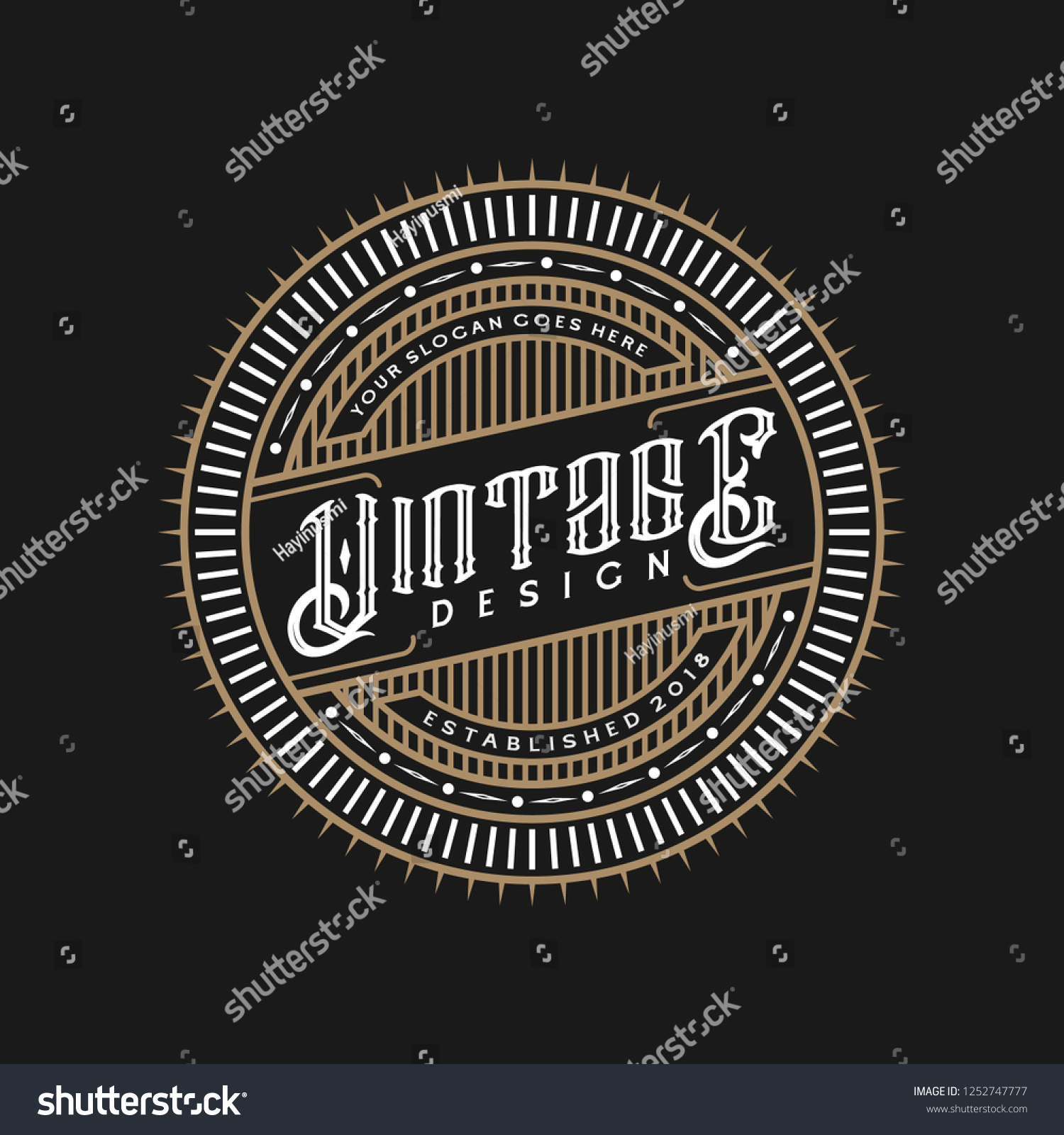 Vintage Rustic Logo Design Stock Vector (Royalty Free) 1252747777