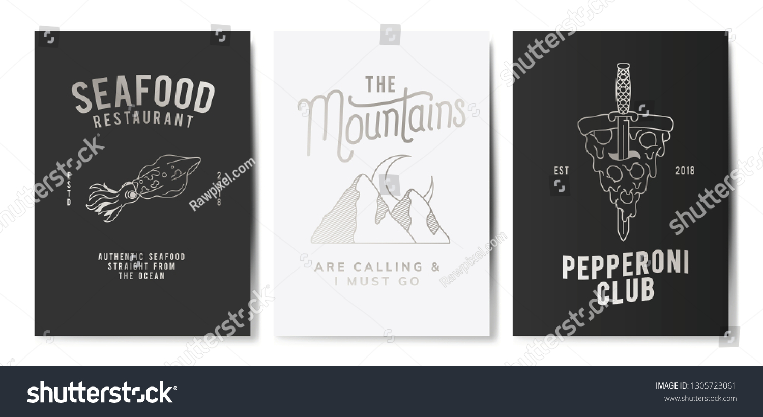 Vintage Set Logo Design Vector Stock Vector (Royalty Free) 1305723061 ...