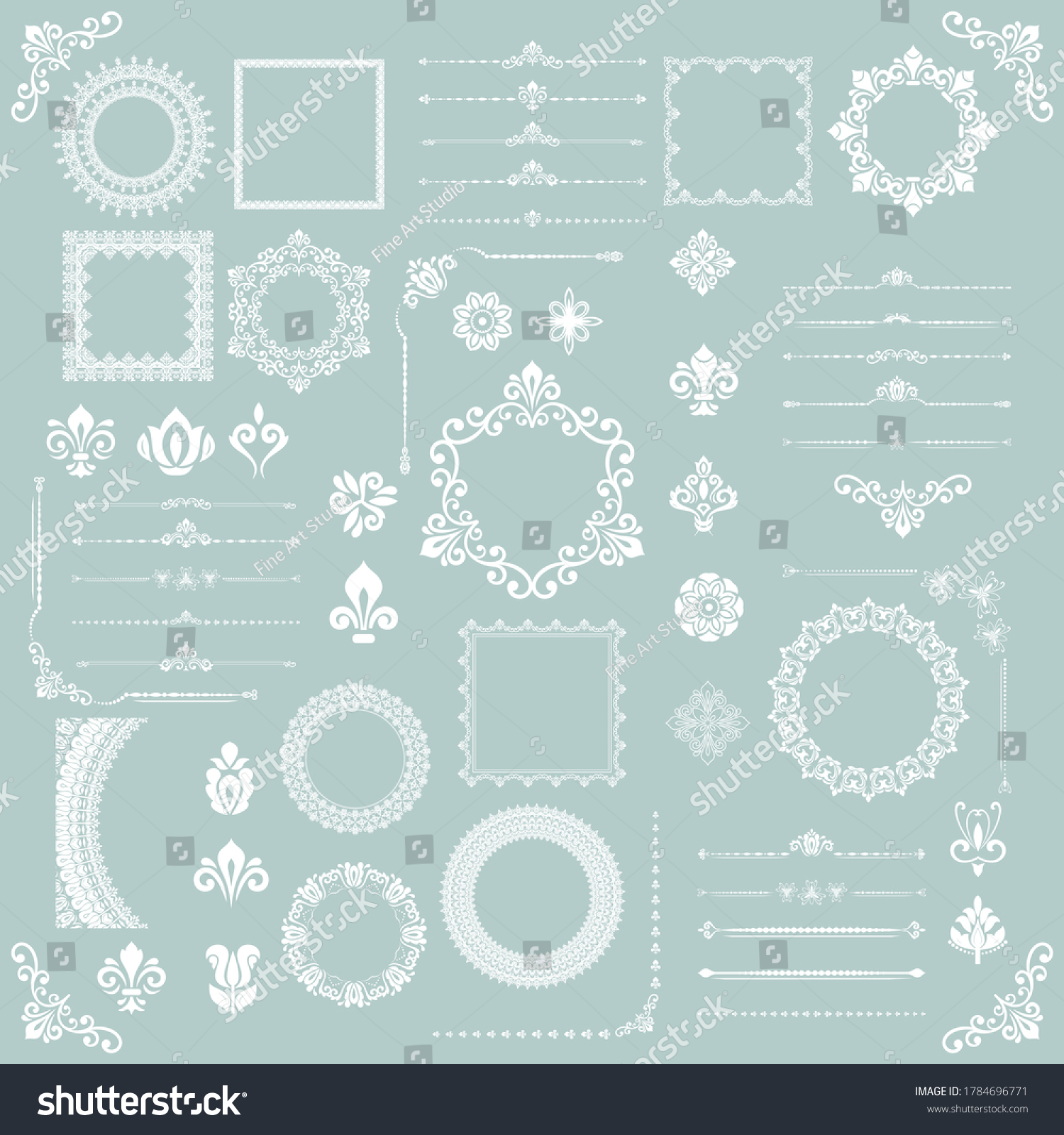 Vintage Set Vector Horizontal Square Round Stock Vector (Royalty Free ...
