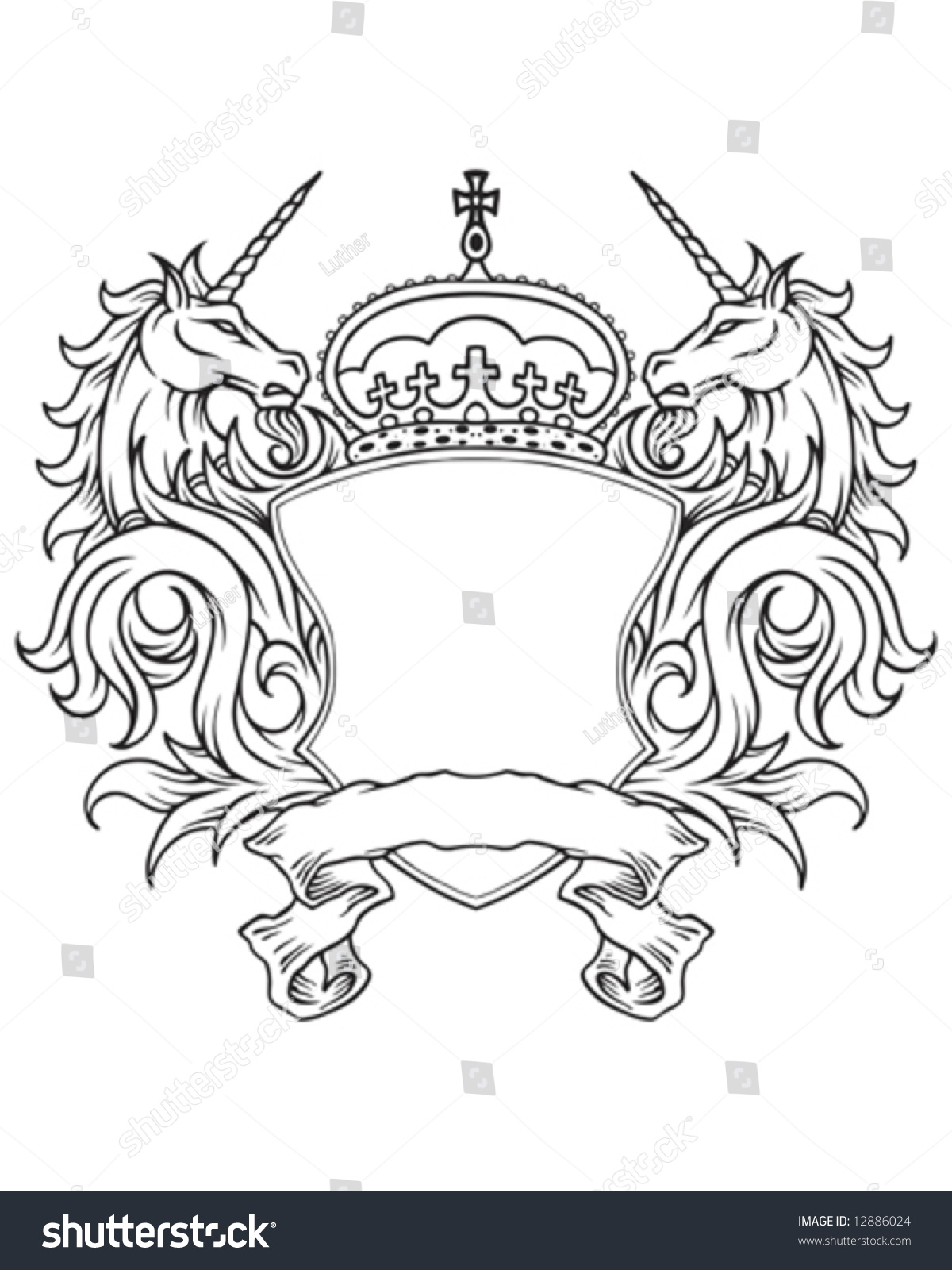 Vintage Shield Stock Vector Illustration 12886024 : Shutterstock