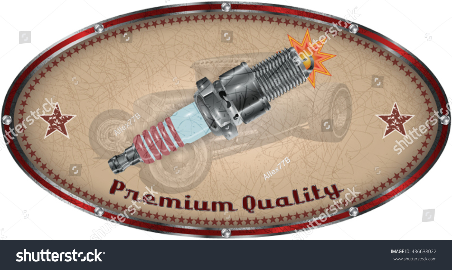 Vintage Spark Plug Emblem Stock Vector (Royalty Free) 436638022