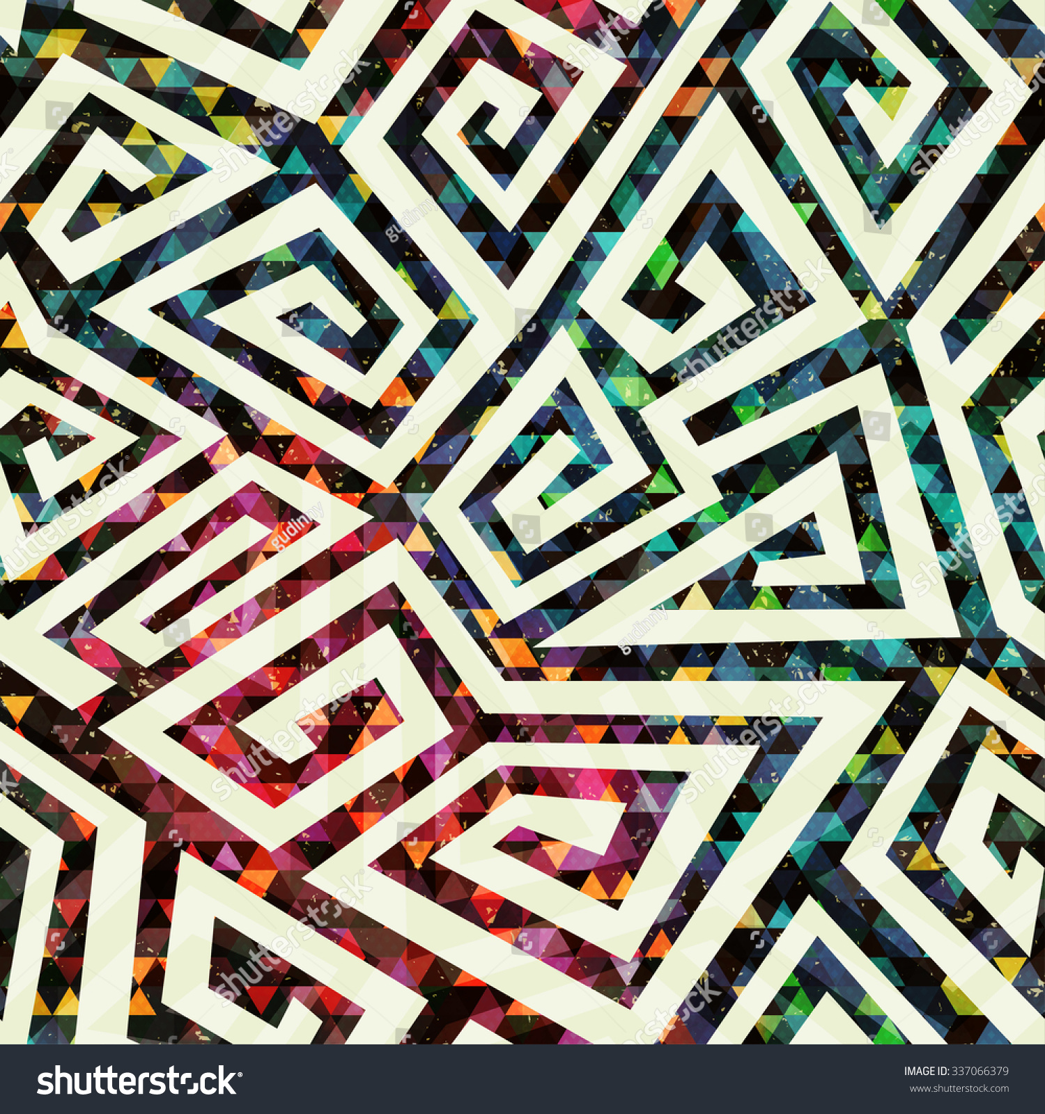 Vintage Spiral Seamless Pattern Stock Vector (Royalty Free) 337066379 ...