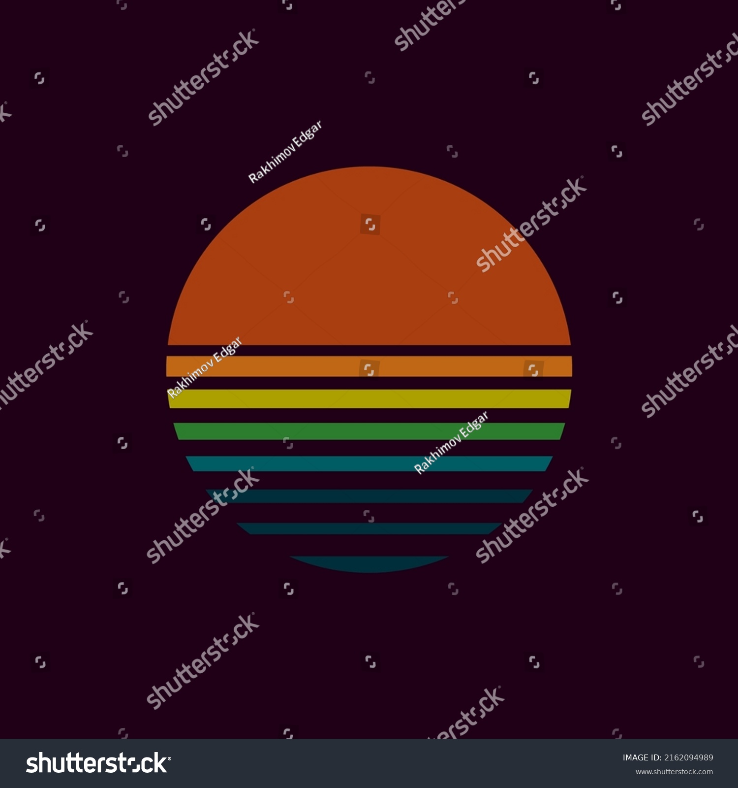Vintage Striped Sunset Vector Background Design Stock Vector (Royalty ...