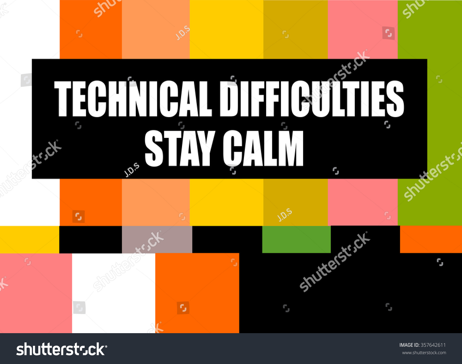 Vektor Stok Vintage Television Test Pattern Technical Difficulties ...