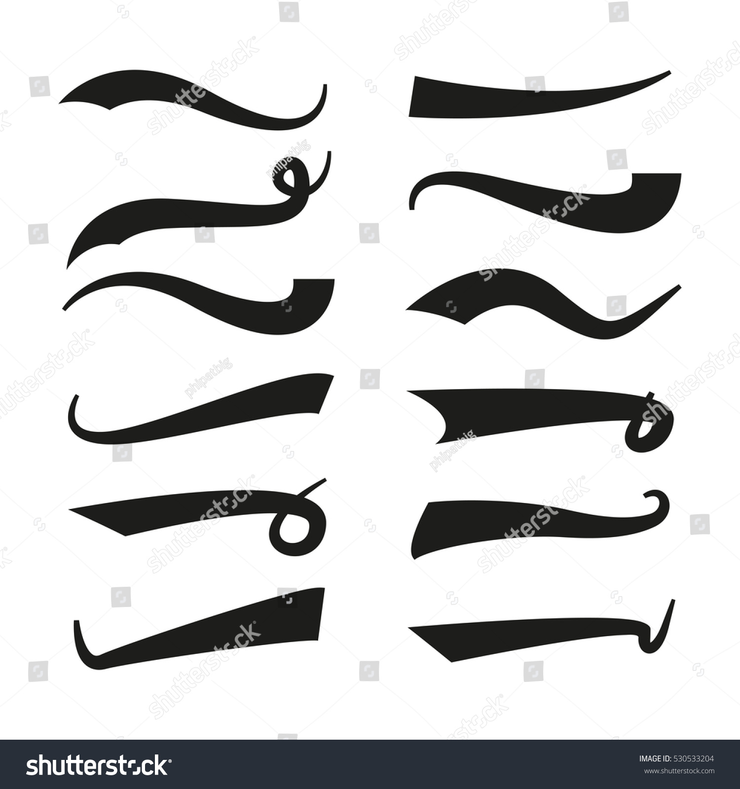 Vintage Text Tail Set Stock Vector (Royalty Free) 530533204