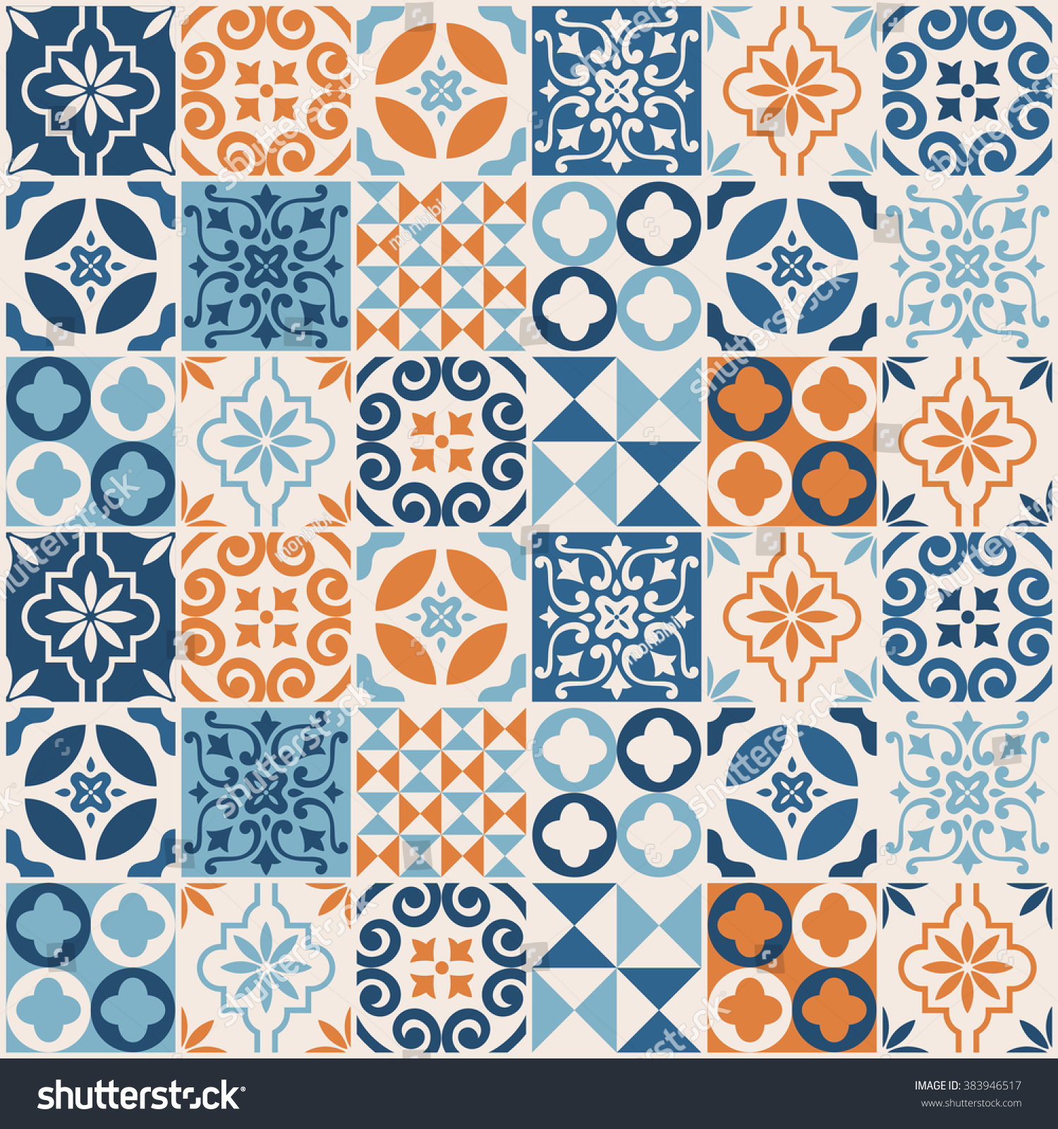 Vintage Tile Pattern Vector Illustration Stock Vector (Royalty Free ...