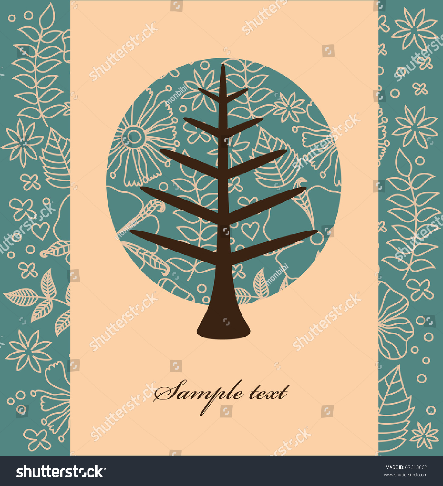 Vintage Tree Vector Illustration: vector de stock (libre de regalías ...