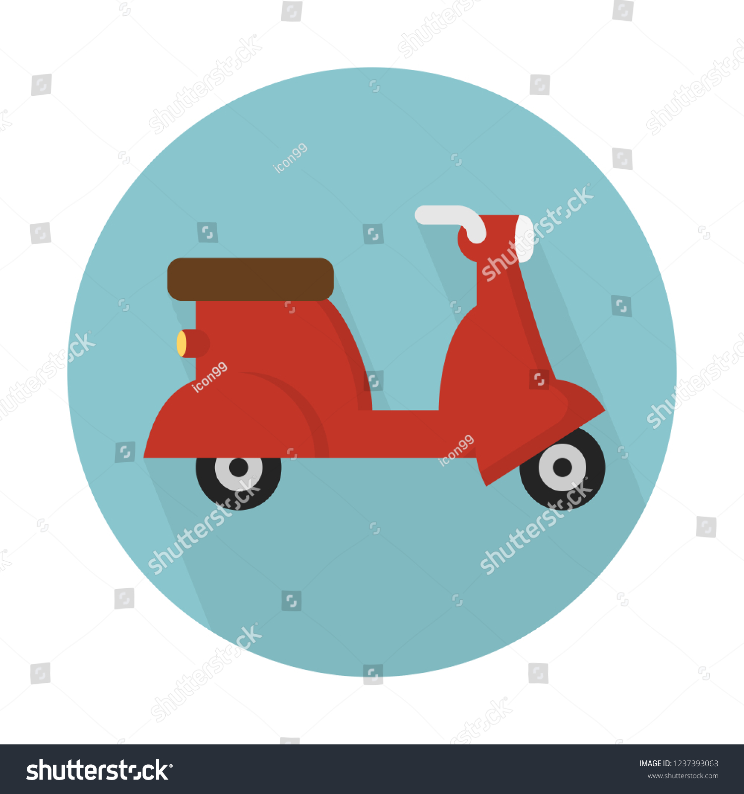 Vintage Twowheeler Scooter Stock Vector (Royalty Free) 1237393063 ...
