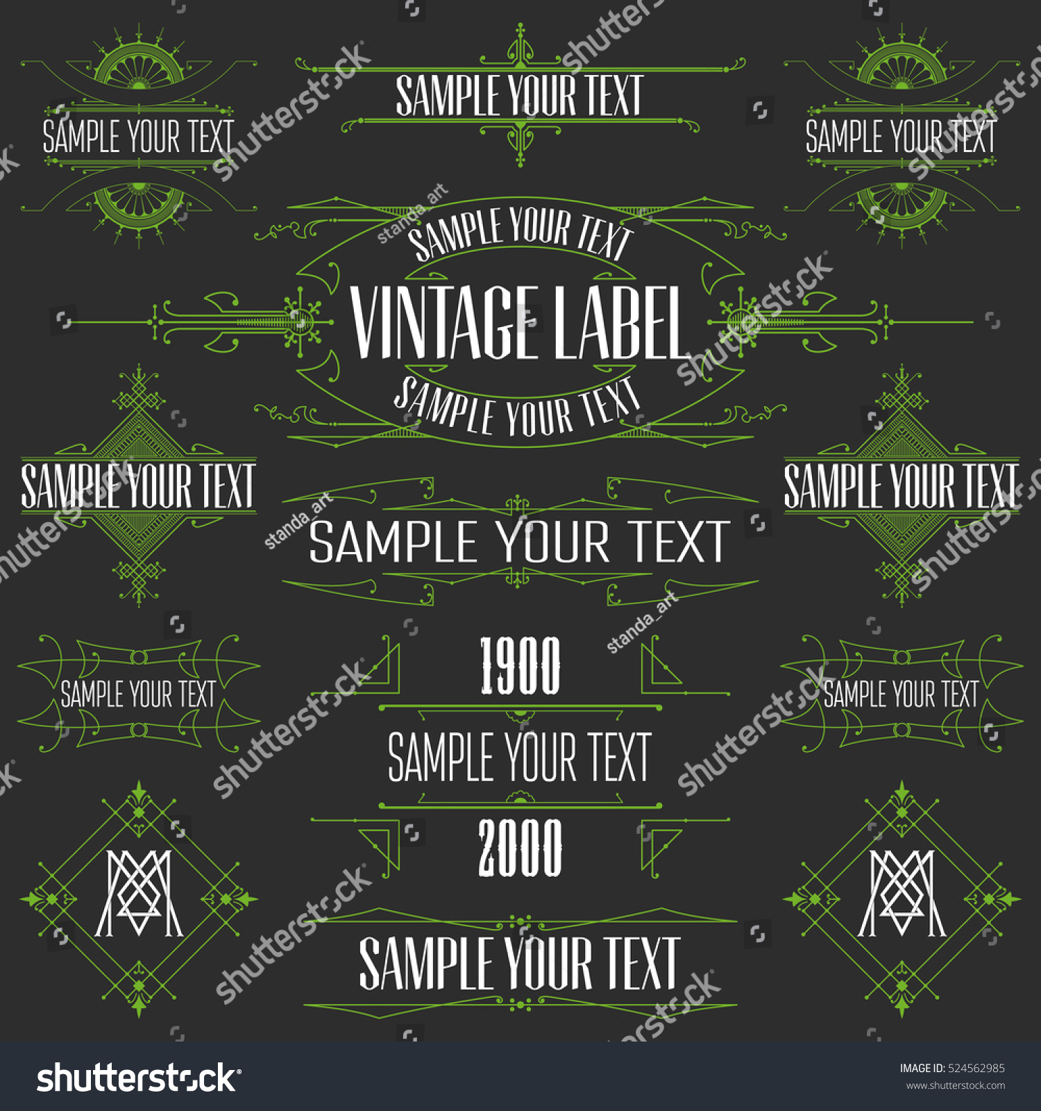 Vintage Typographic Labels Premium Vector Stock Vector (Royalty Free ...