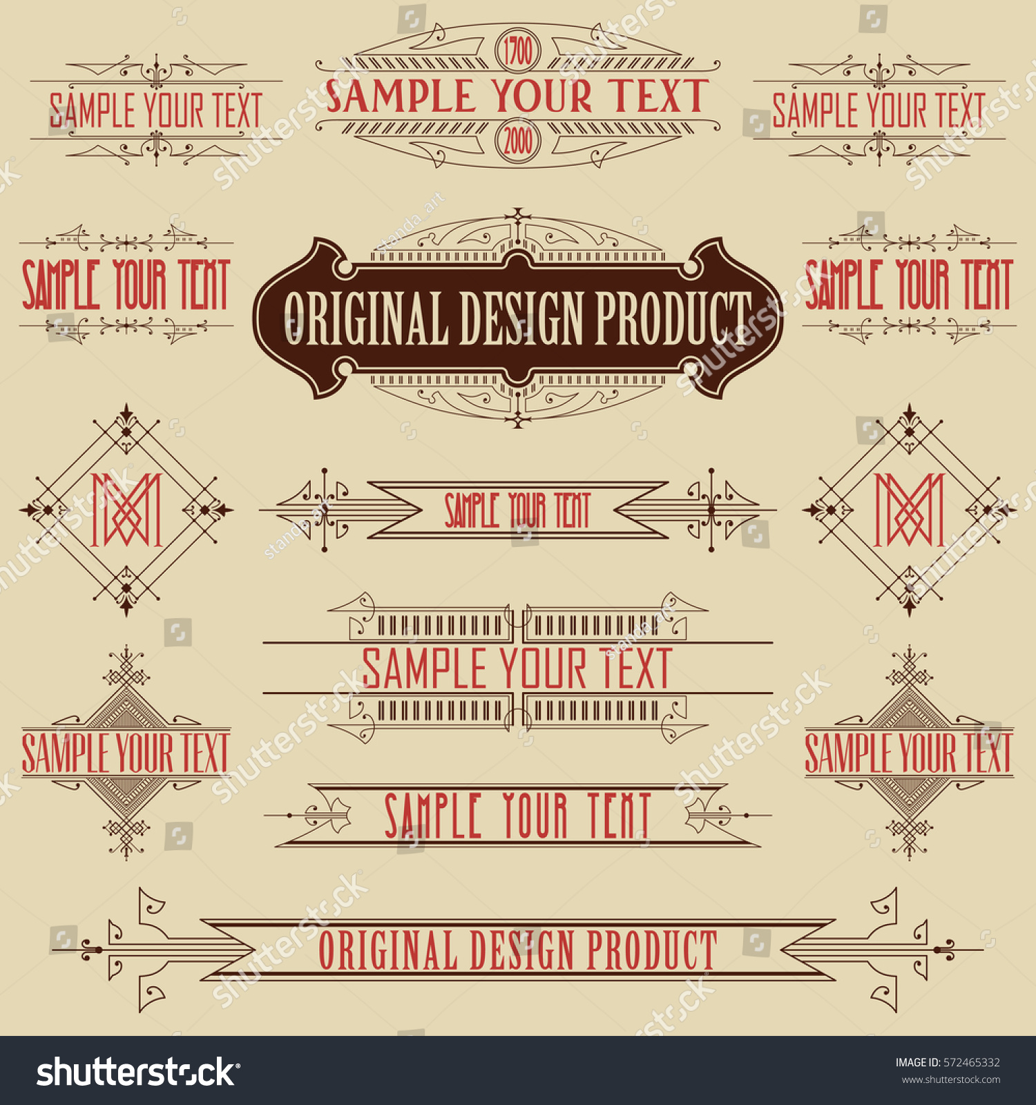 Vintage Typographic Labels Premium Vector Stock Vector (Royalty Free ...