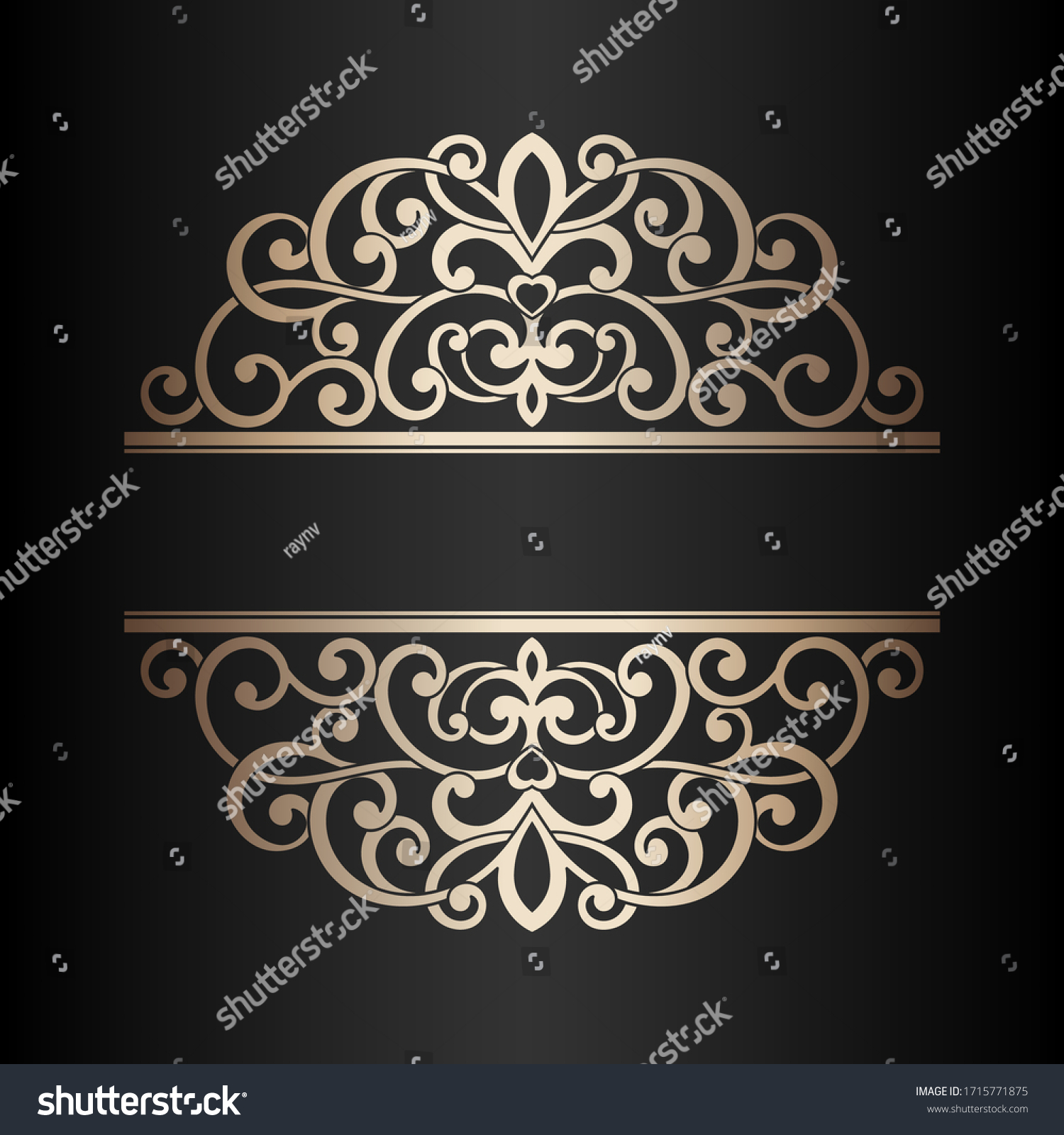 Vintage Vector Gold Text Frame Element Stock Vector (Royalty Free ...
