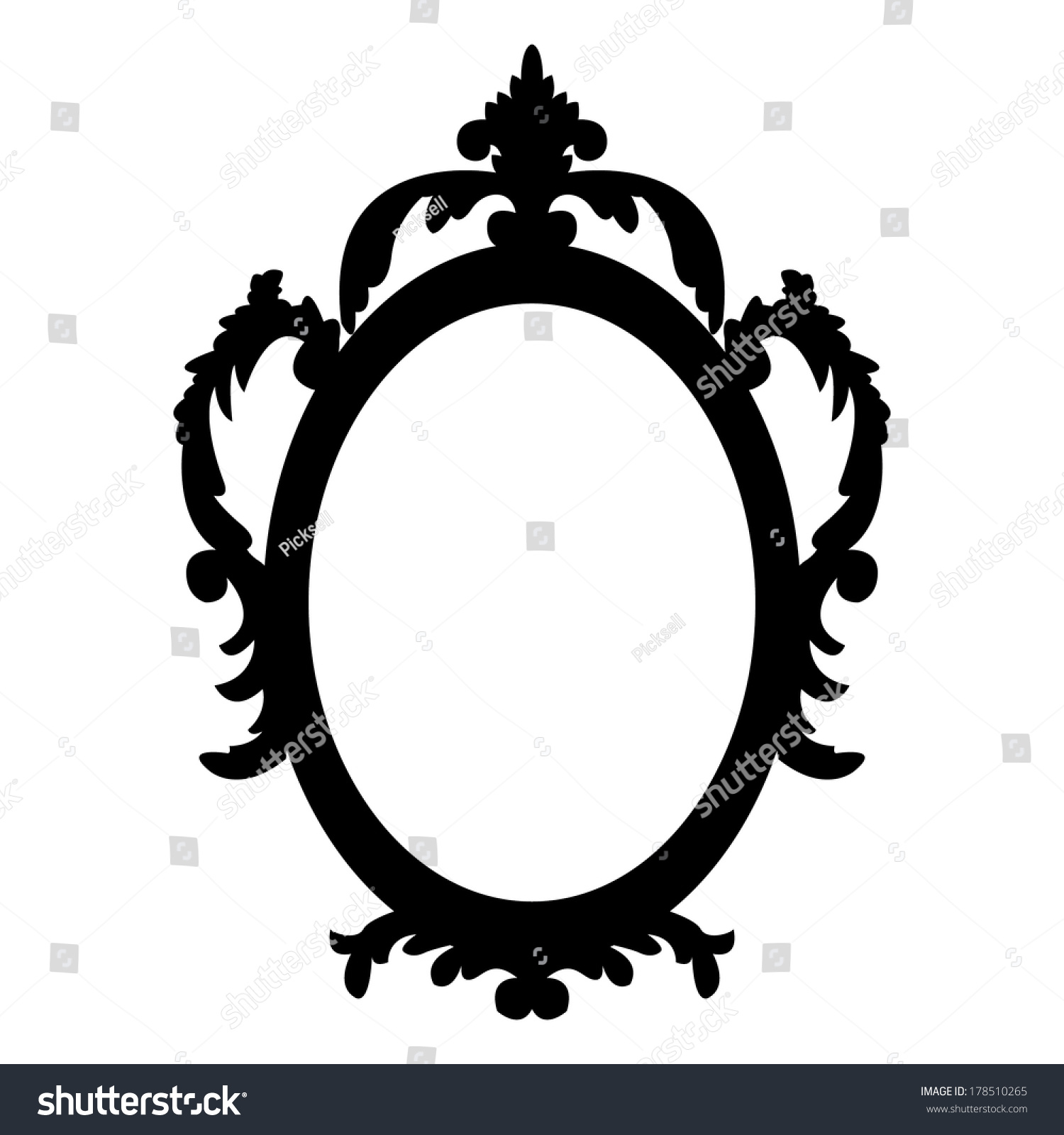 Vintage Vector Oval Frame Stock Vector 178510265 - Shutterstock