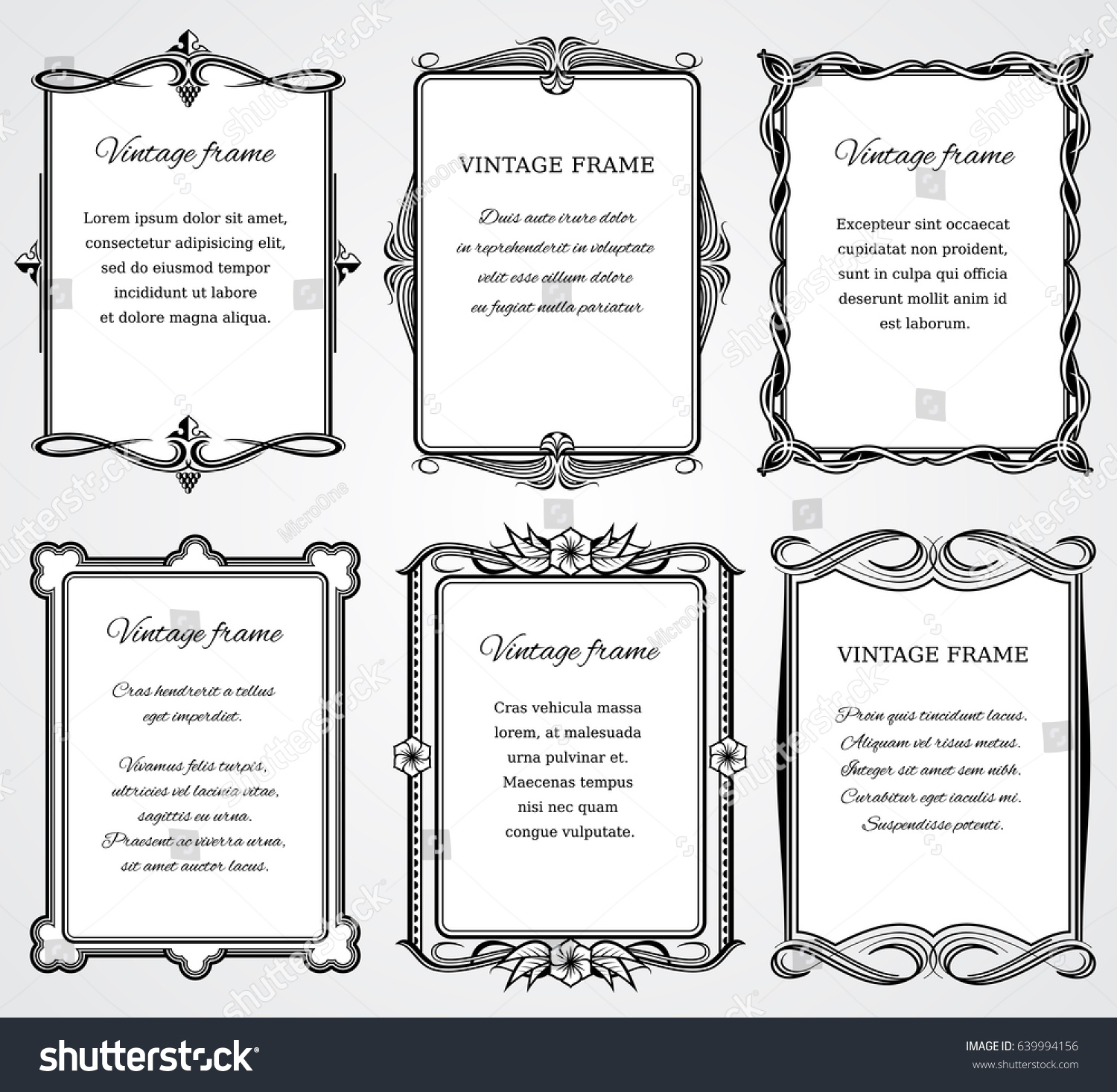 Vintage Victorian Border Frames Vector Set 库存矢量图(免版税)639994156 ... Vintage Victorian Border Frames Vector Set 库存矢量图(免版税)639994156 ...