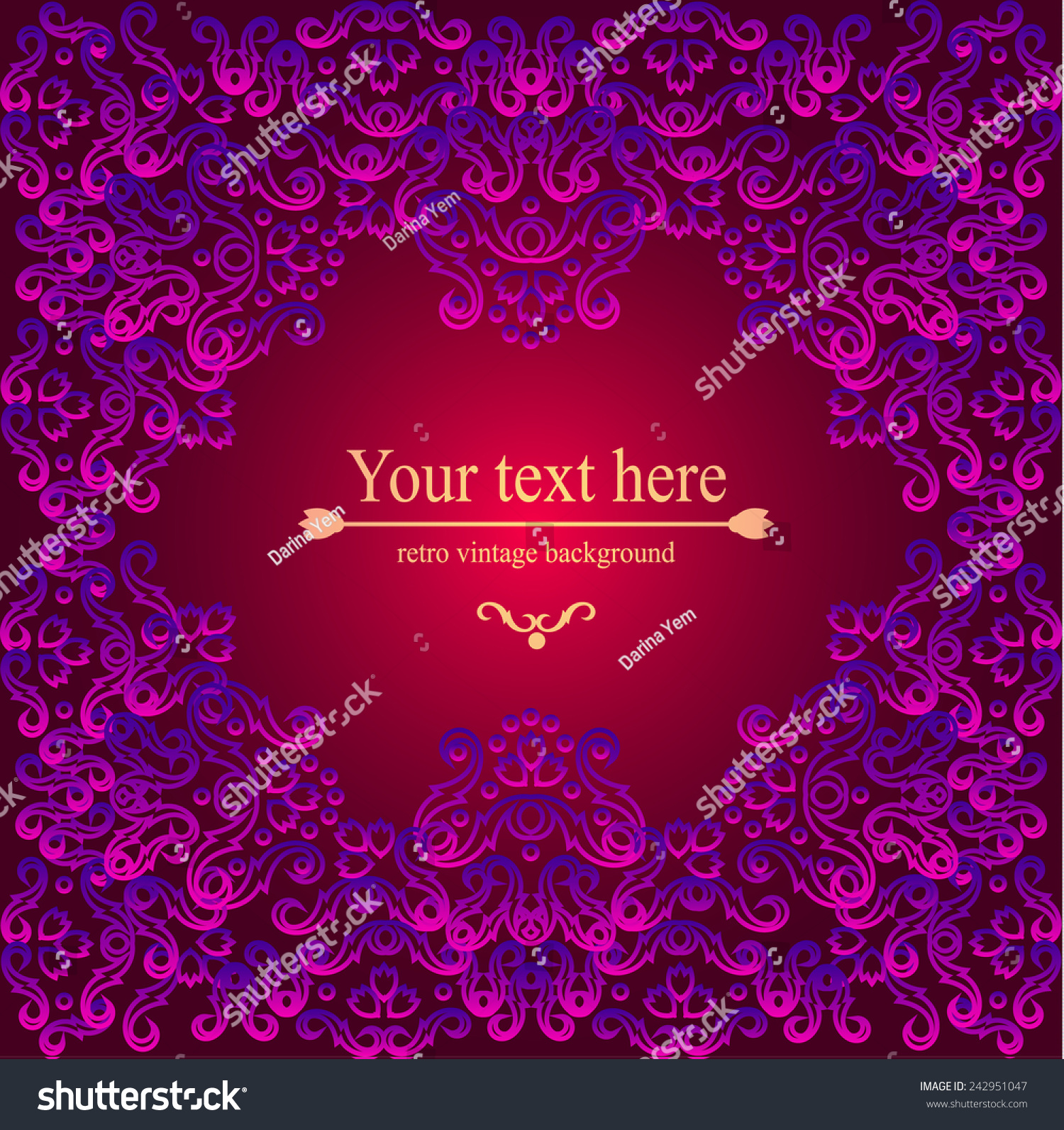 Vintage Victorian Retro Pattern Template Vector Stock Vector (Royalty ...