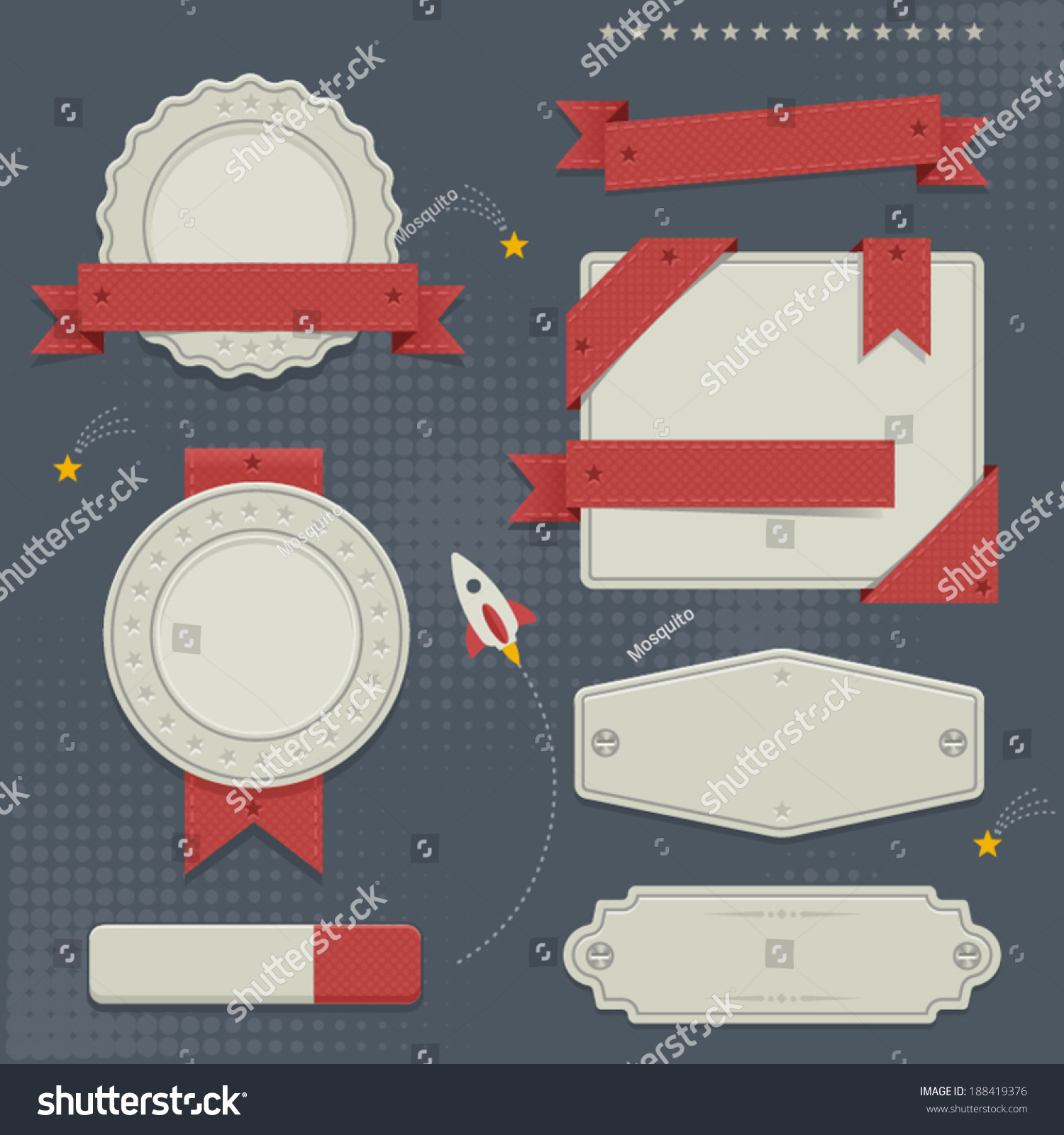 Vintage Web Banners Stock Vector (Royalty Free) 188419376