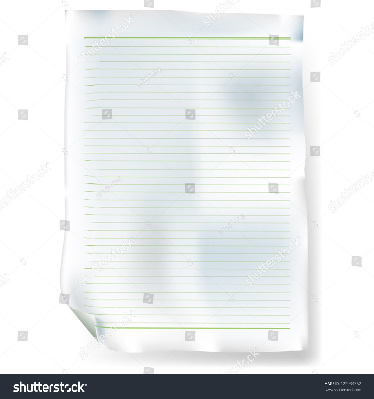 Vintage Wet Lined Paper Vector Stock Vector (Royalty Free) 122934352